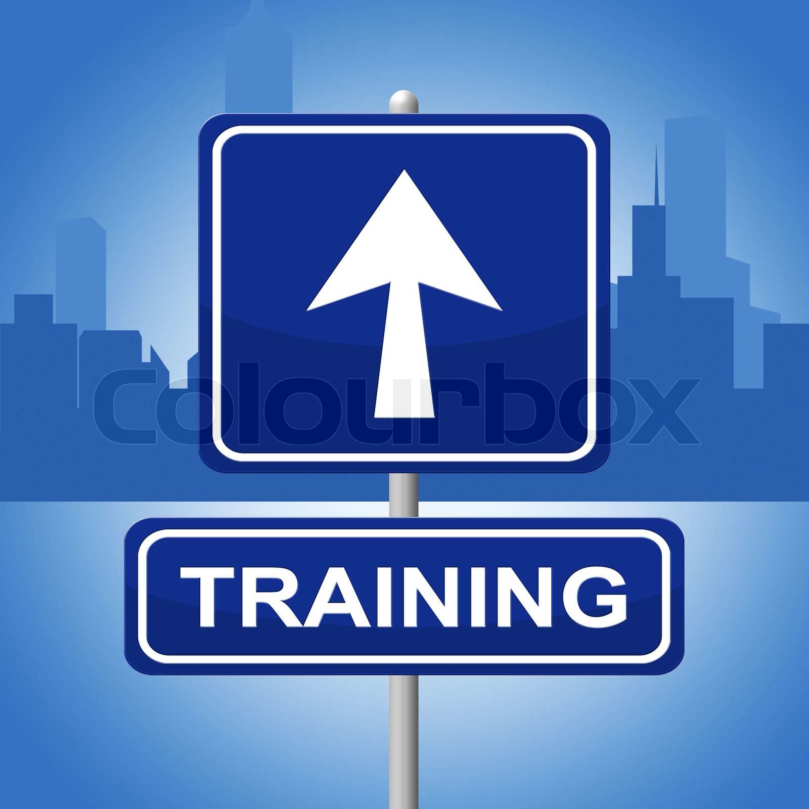 Training Sign Represents Direction Lesson And Webinar | Stock image ...