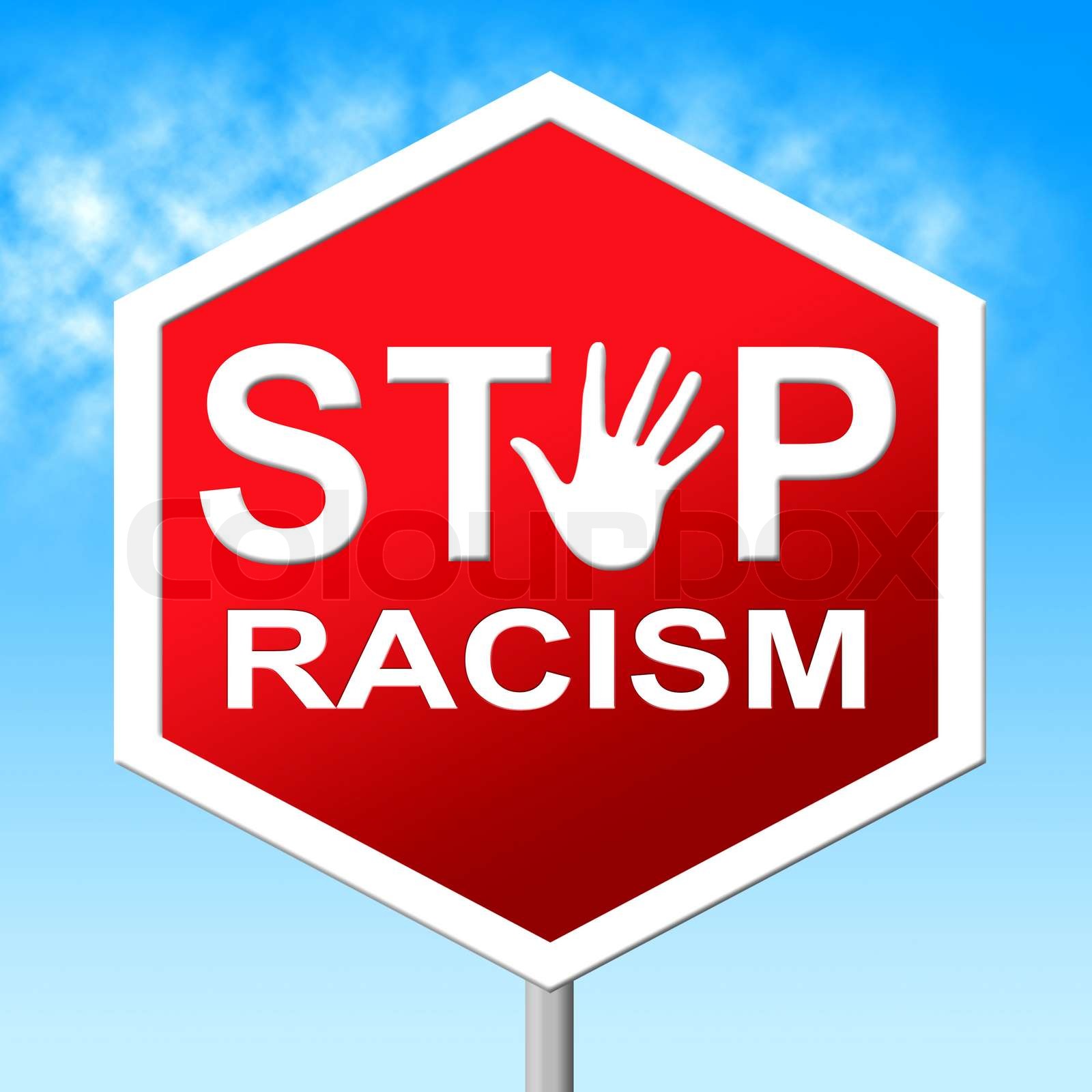 Racism Stop Means Warning Sign And Control | Stock image | Colourbox