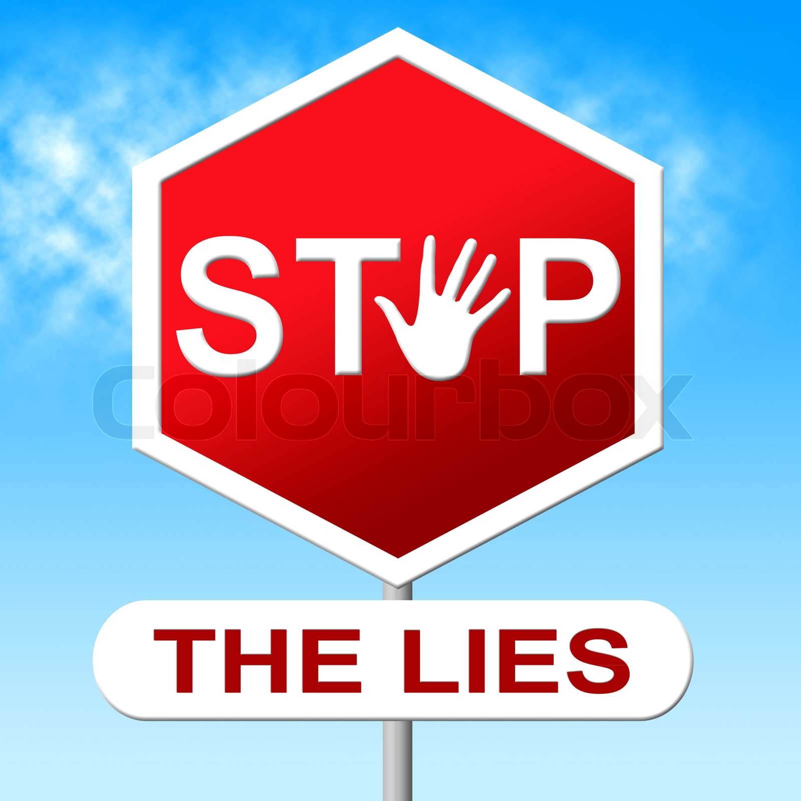 Lies Stop Represents No Lying And Deceit | Stock image | Colourbox