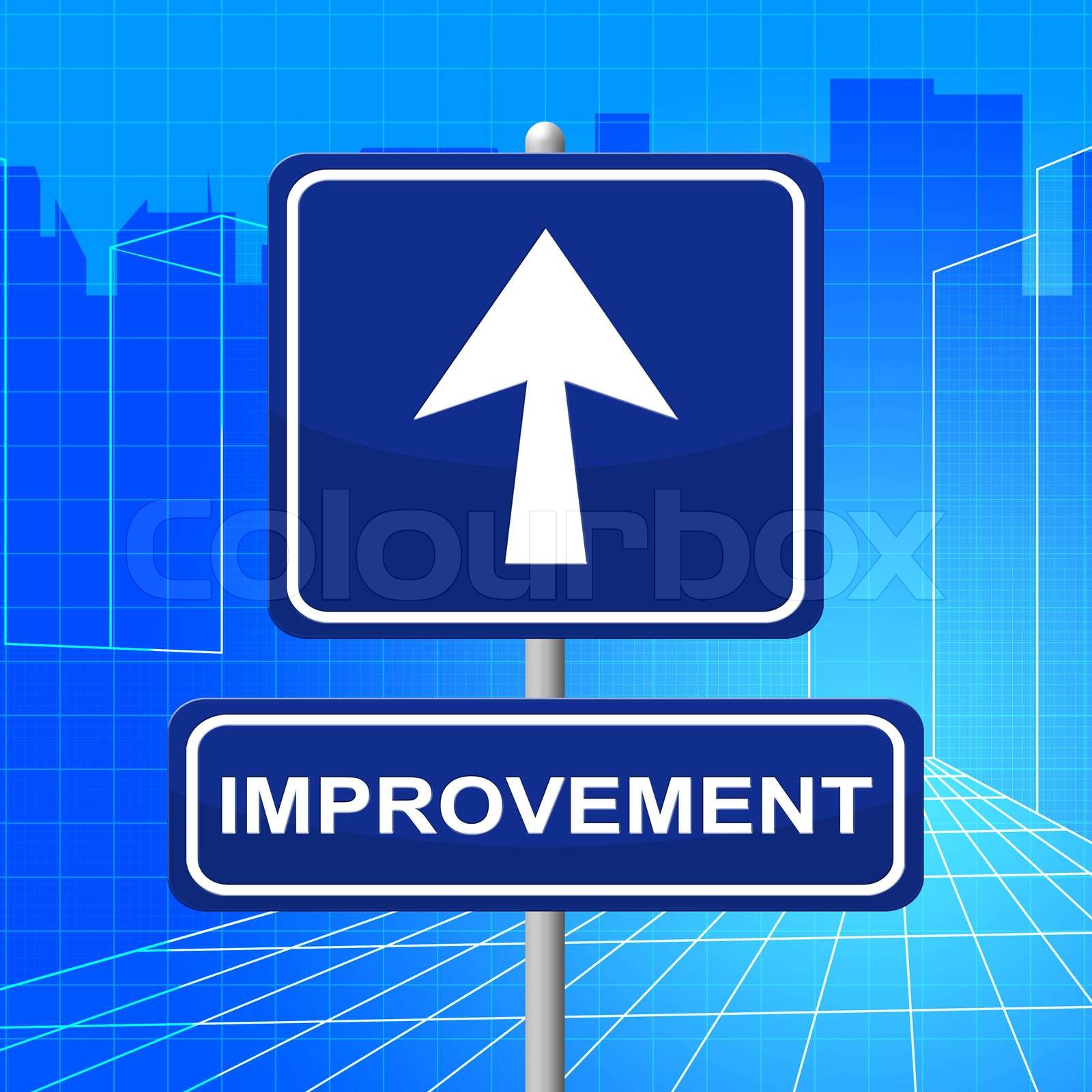 Improvement Sign Represents Upward Signboard And Pointing | Stock image ...