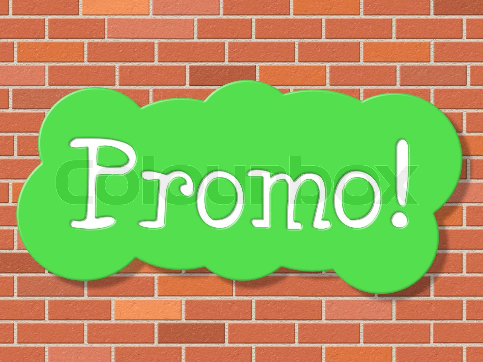 Promo Sign Indicates Display Signboard And Sale | Stock image | Colourbox