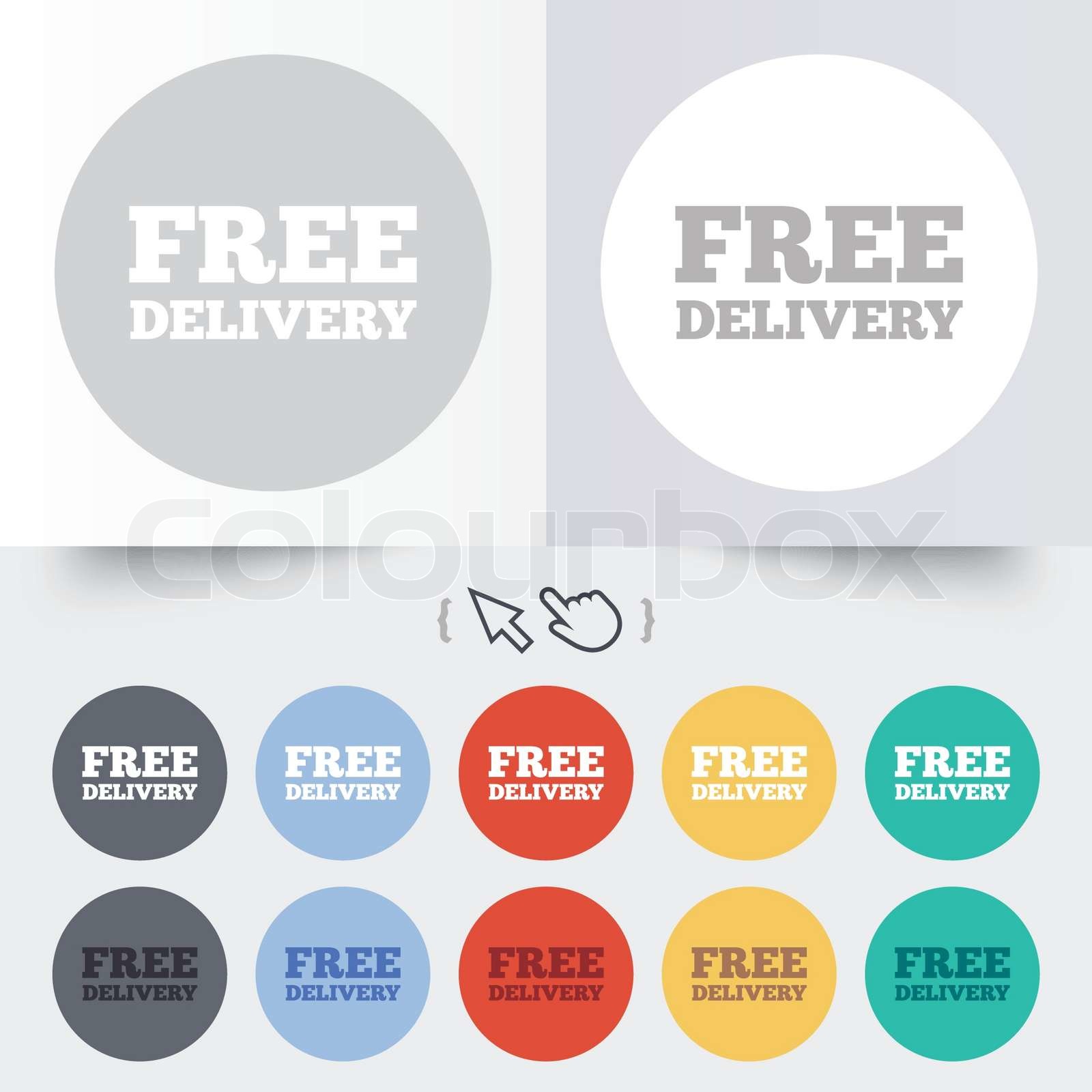 Free delivery sign icon. Delivery button. | Stock vector | Colourbox