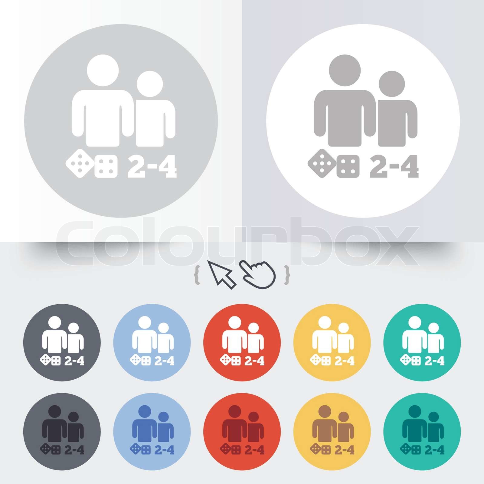 Board games sign icon. 2-4 players symbol. | Stock vector | Colourbox
