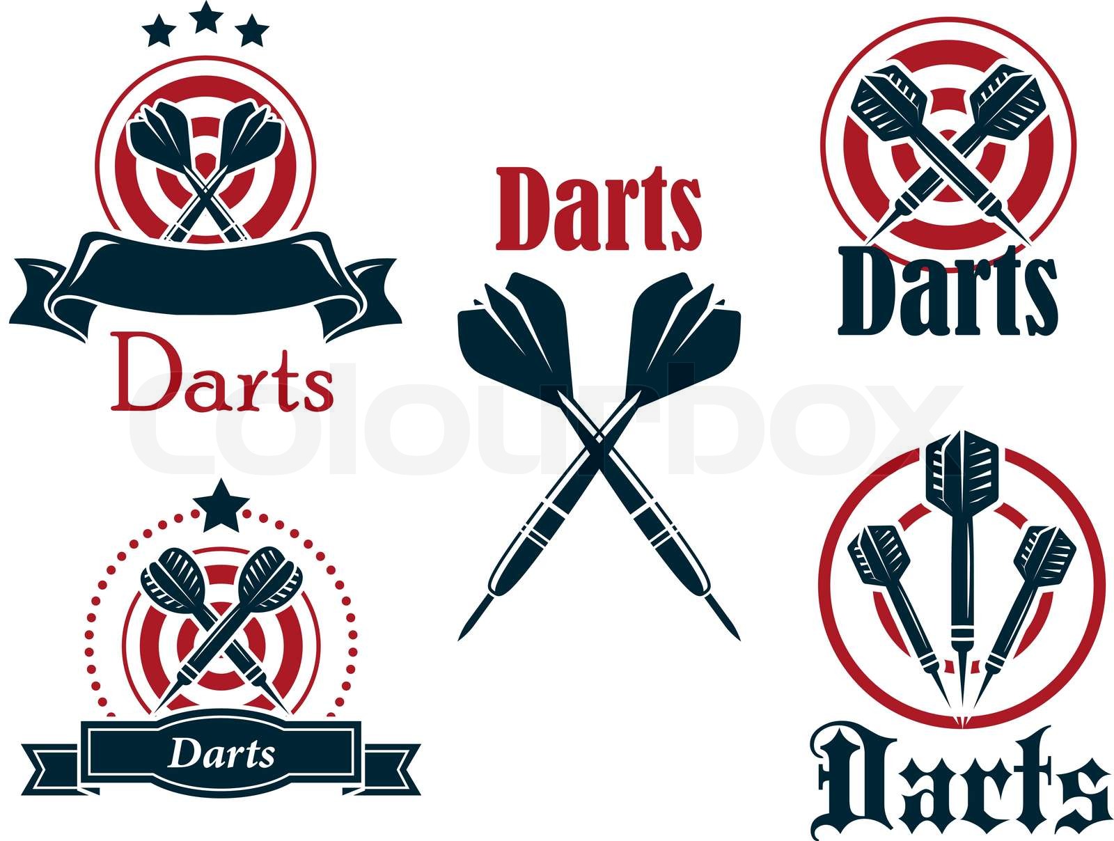 Darts icons, emblems or symbols | Stock vector | Colourbox