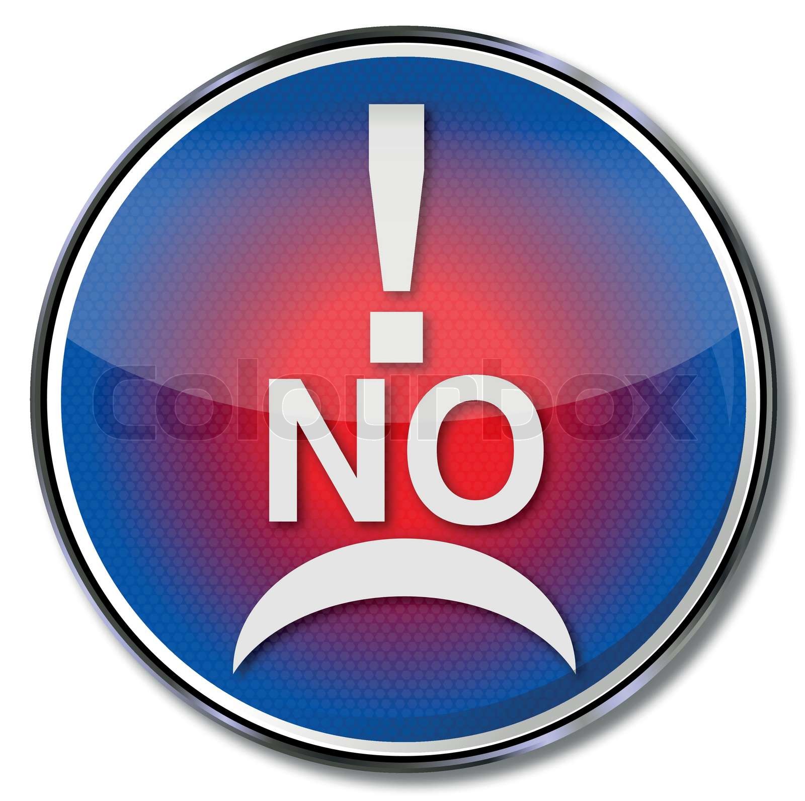 Schild mit Gesicht und einem Nein | Stock-Vektor | Colourbox