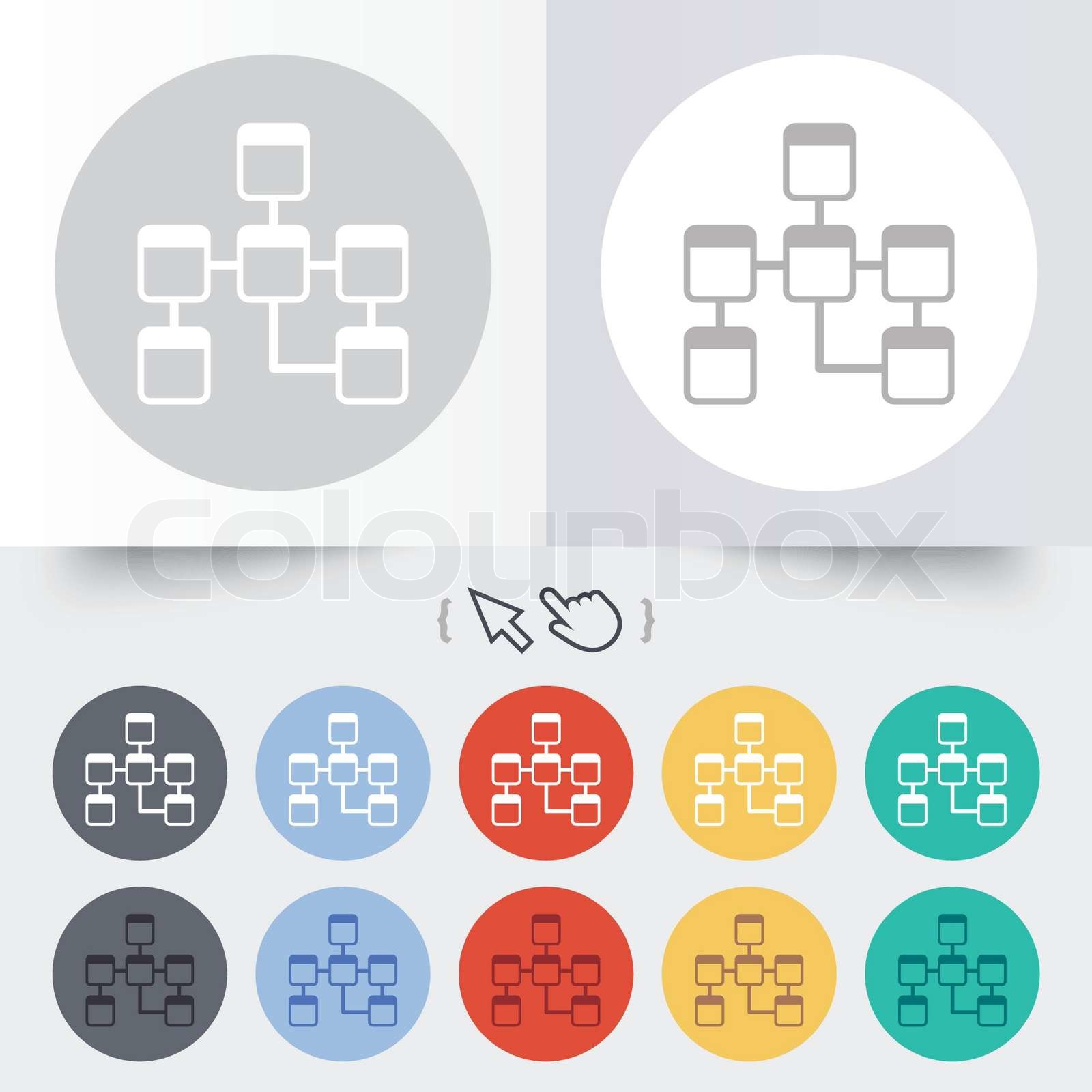 Database Sign Icon Relational Database Schema Stock Vector Colourbox
