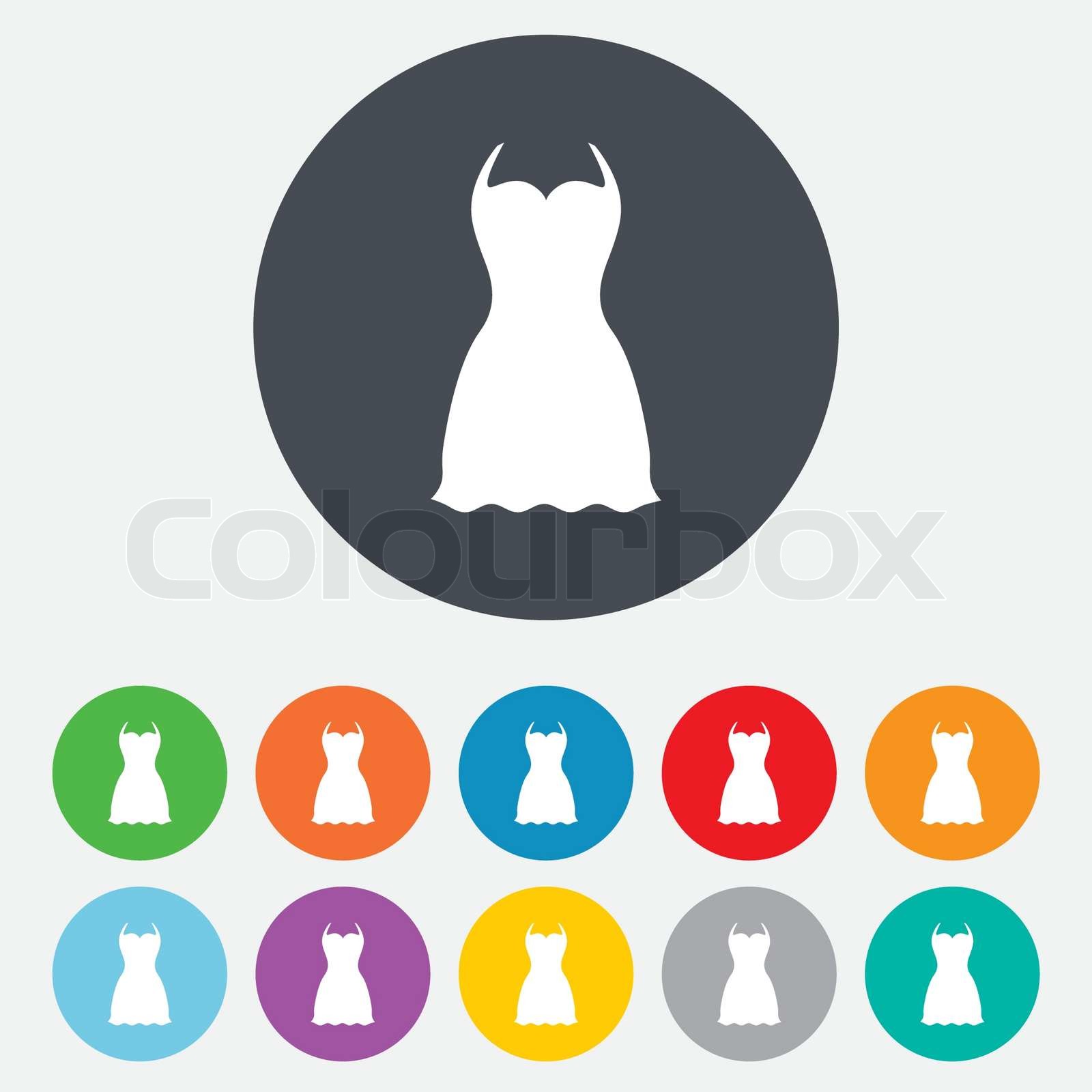 Woman dress sign icon. Elegant clothes symbol. | Stock vector | Colourbox