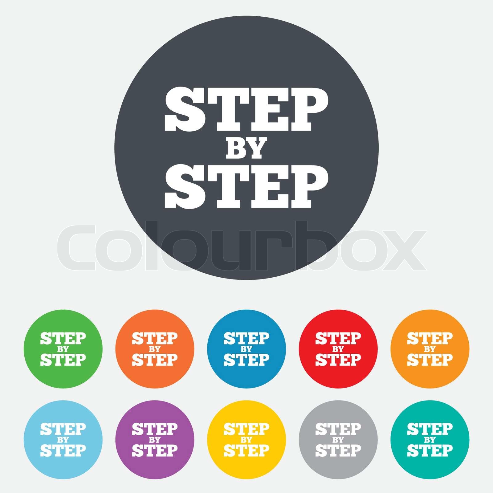 Step by step sign icon. Instructions symbol. | Stock vector | Colourbox