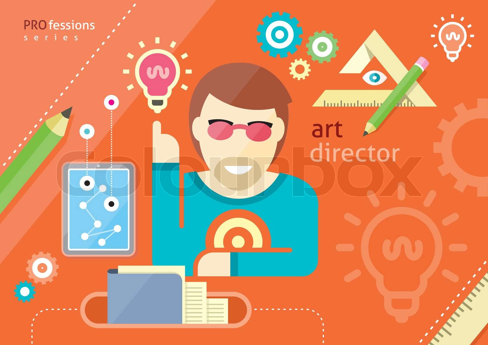 Creative people design occupations art direction employment | Stock ...