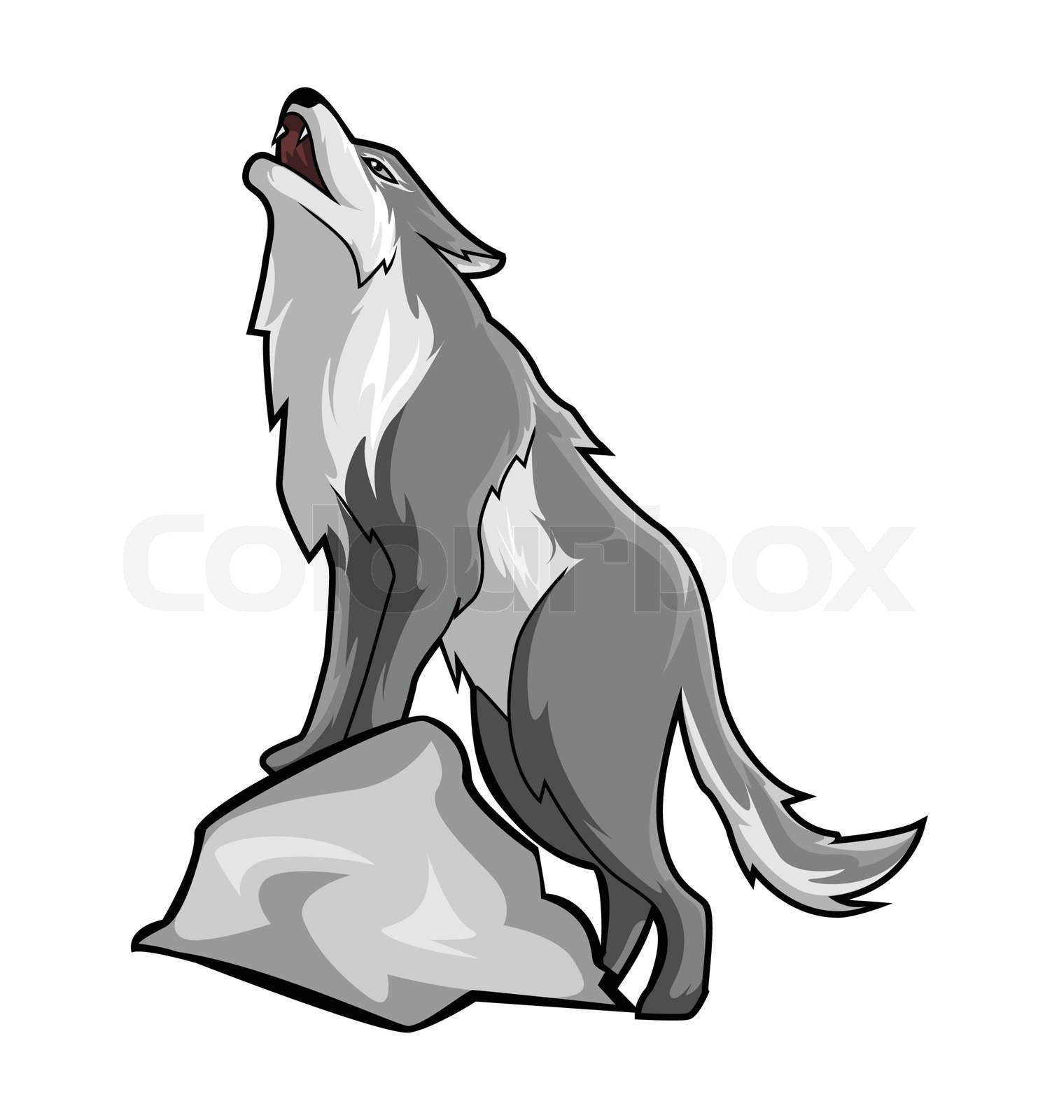 ulv, hylende, hoved | Stock vektor | Colourbox