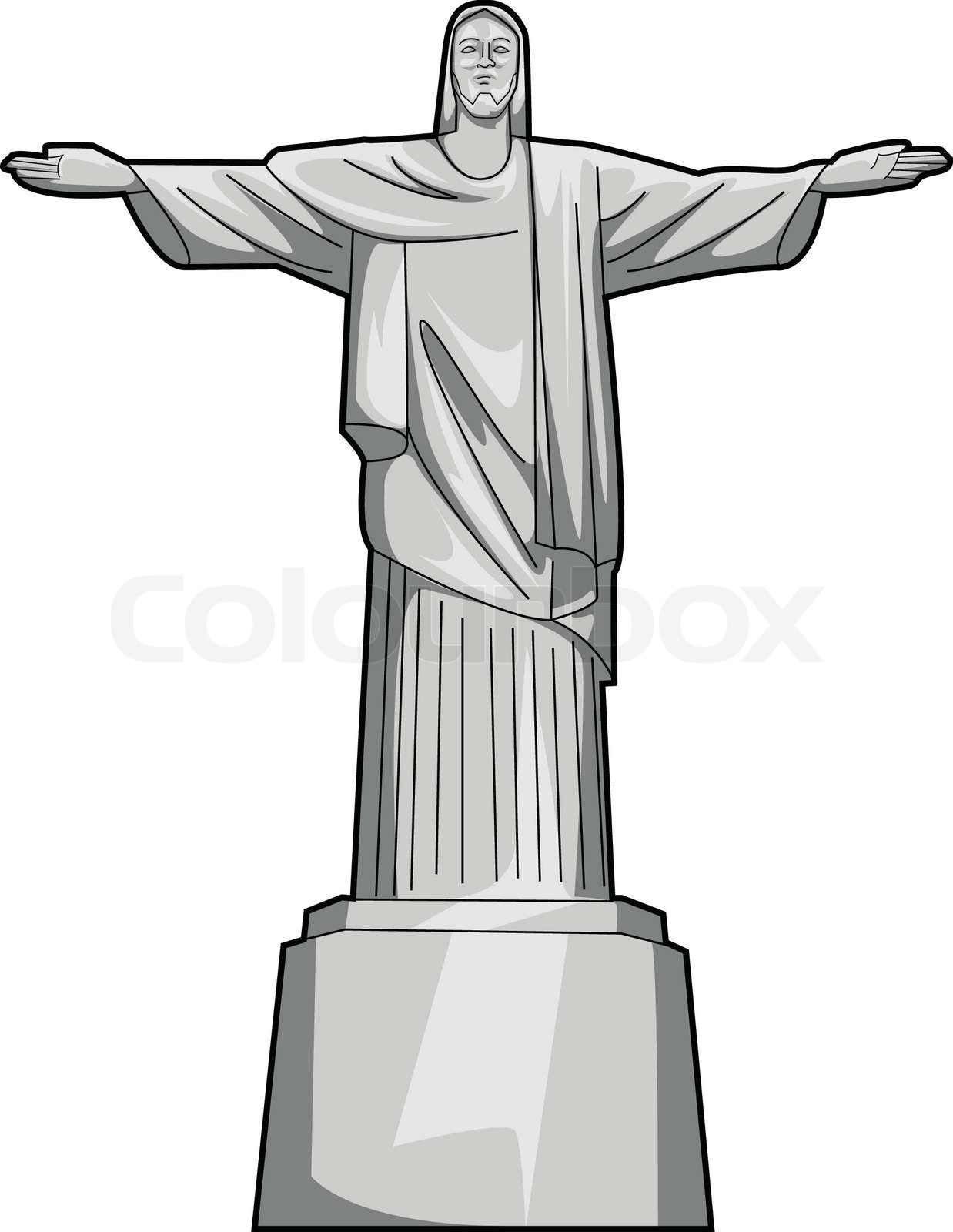 Christ the Reedemer statue Rio de Janeiro, Brazil | Stock vector ...