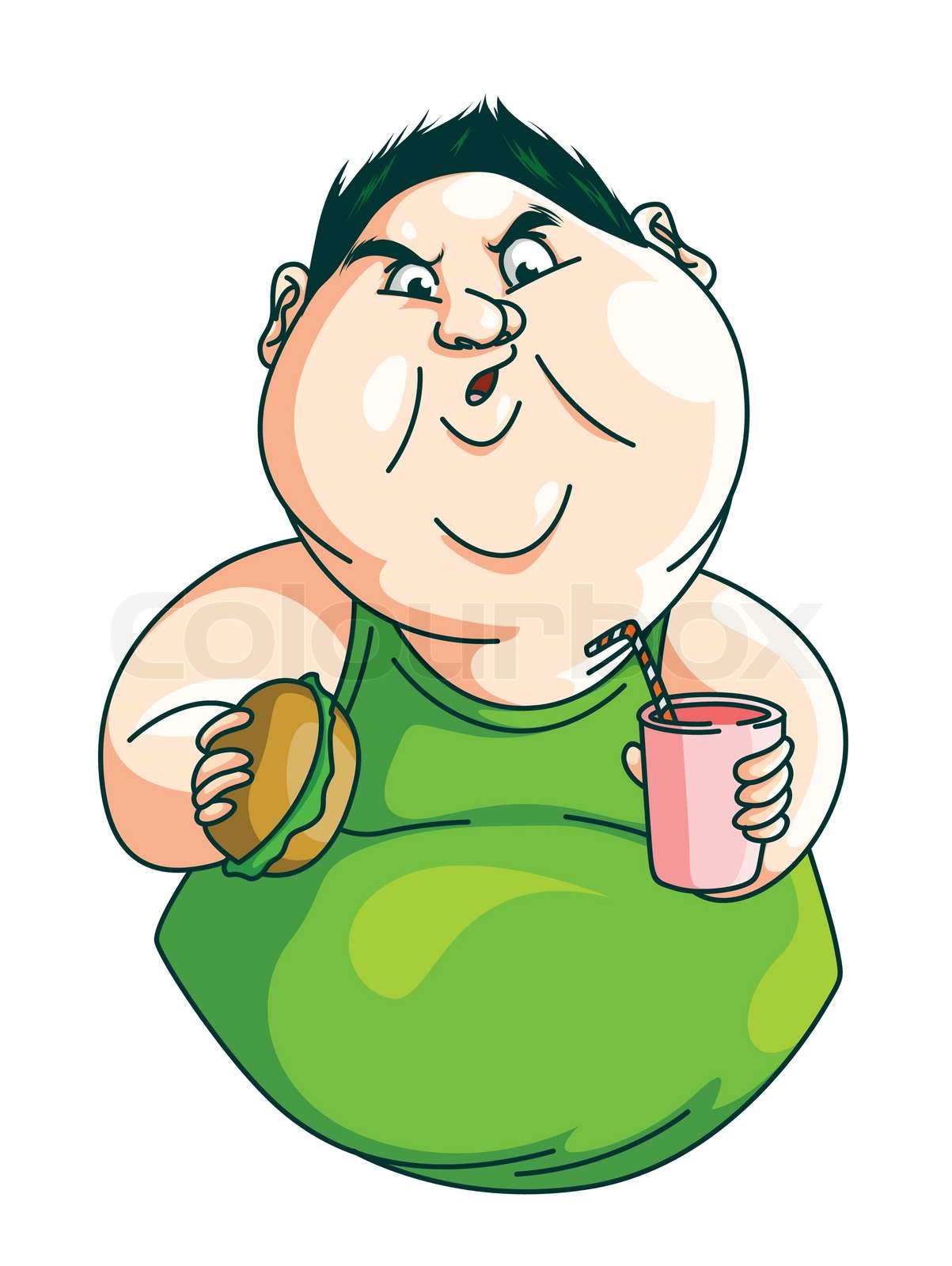 Fat Man eating | Stock vector | Colourbox