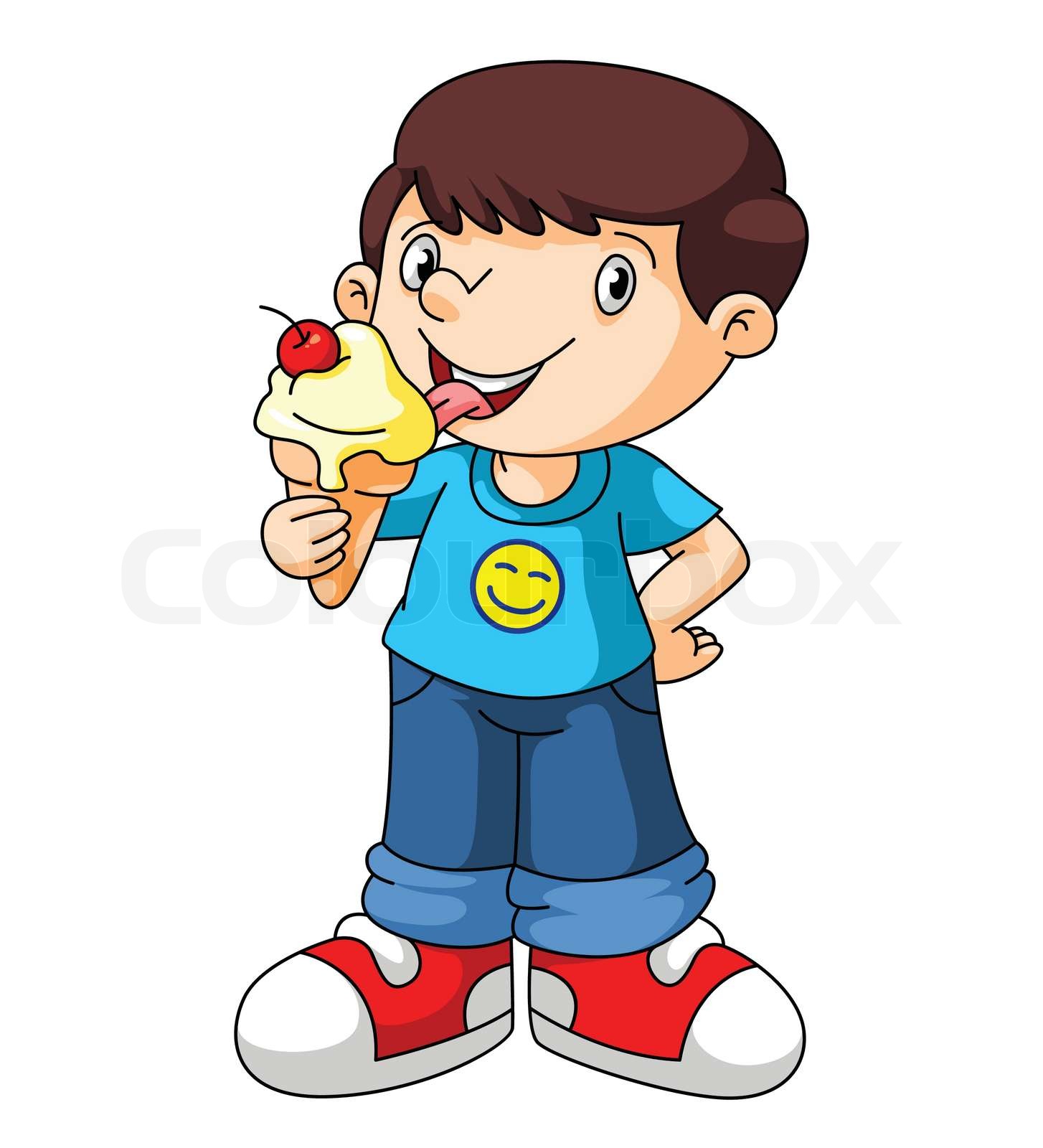 cartoon, essen, eis | Stock-Vektor | Colourbox