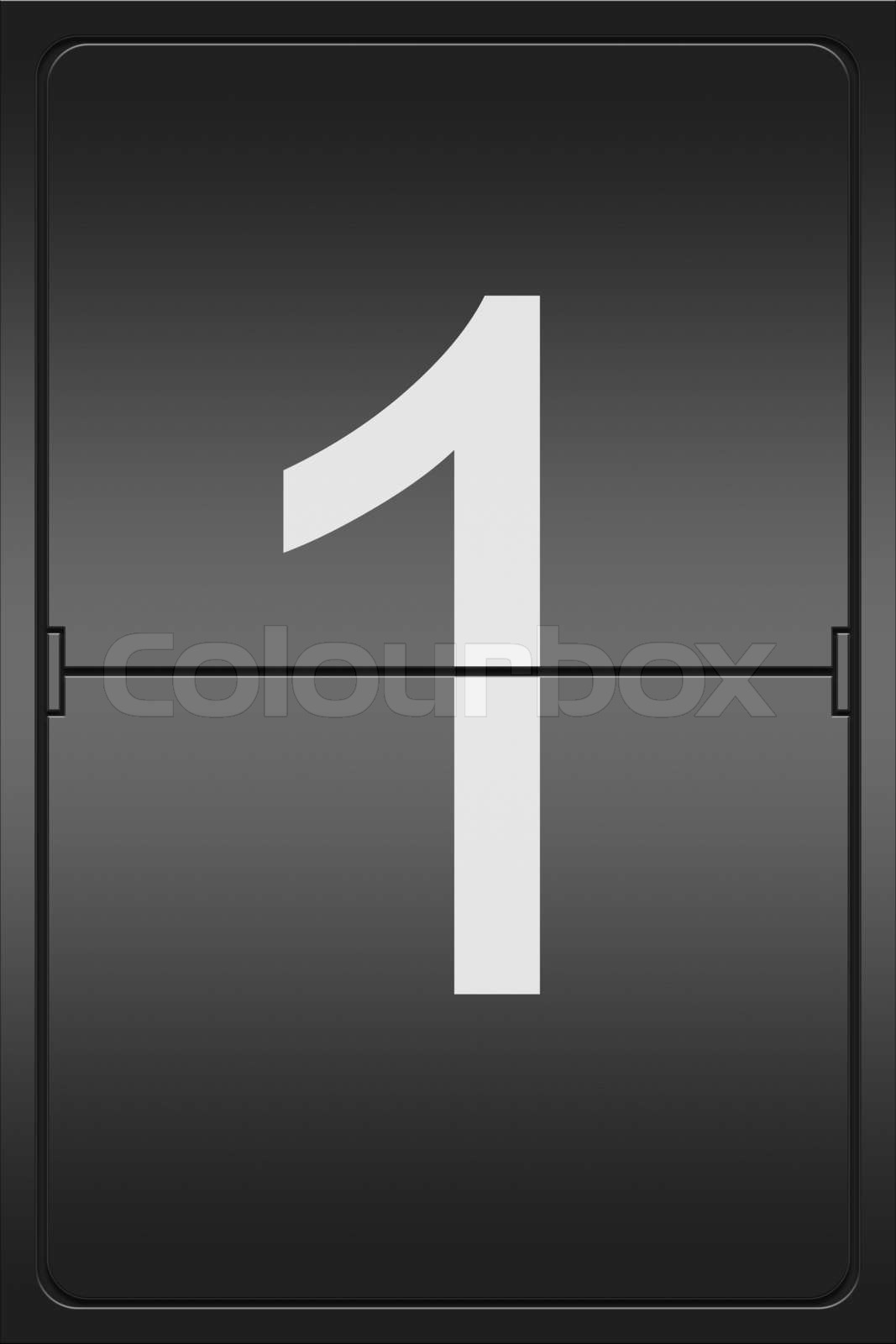 Number 1 on a mechanical leter indicator | Stock image | Colourbox