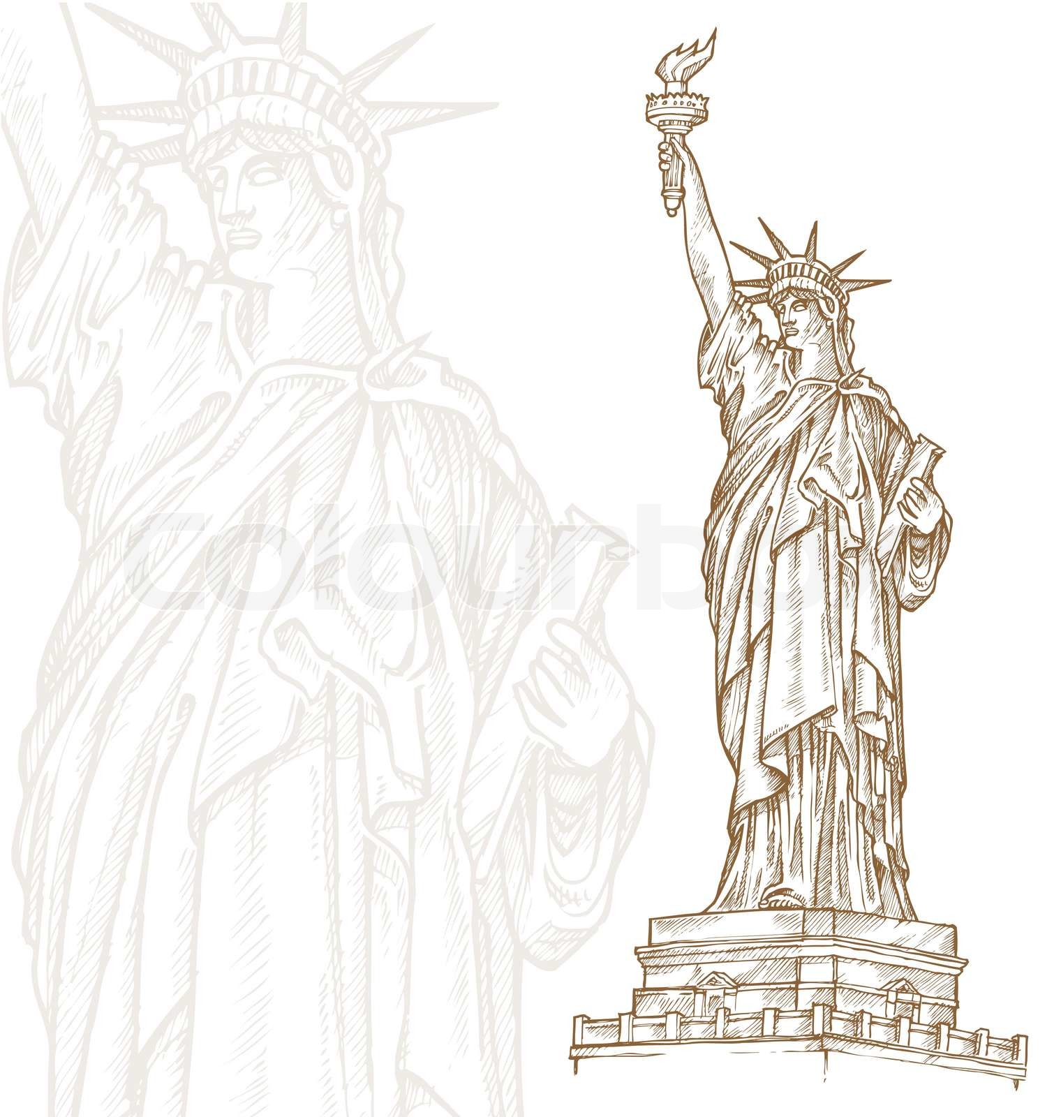 Statue Of Liberty Pencil Sketch