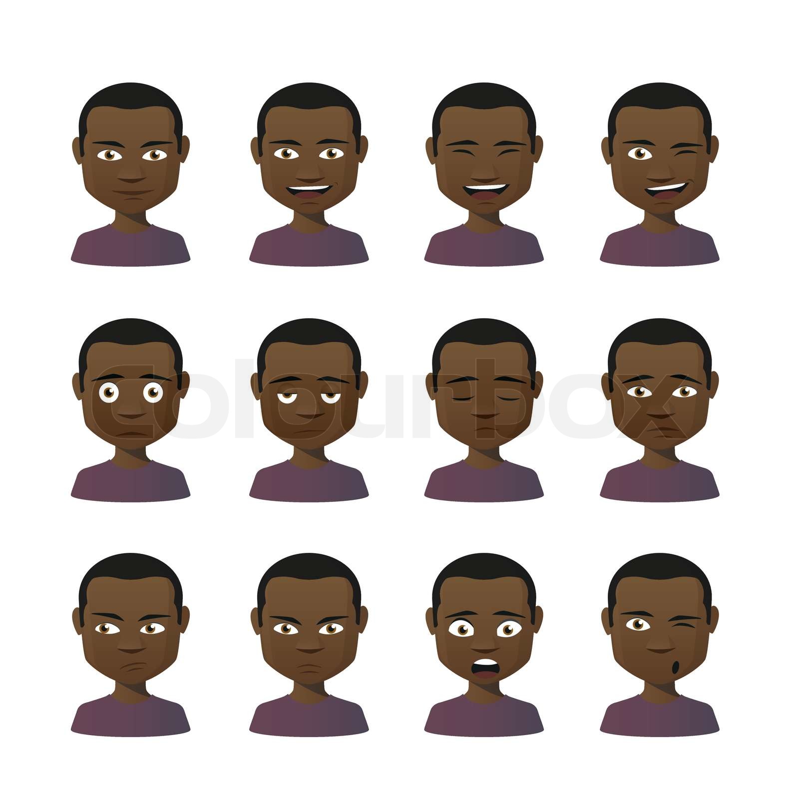 Male avatar expression set | Stock vector | Colourbox