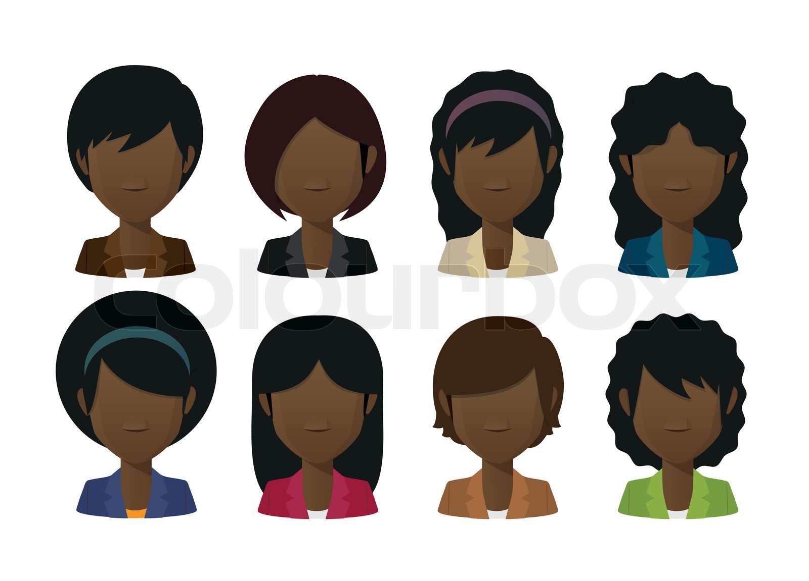 Faceless female avatars set | Stock vector | Colourbox