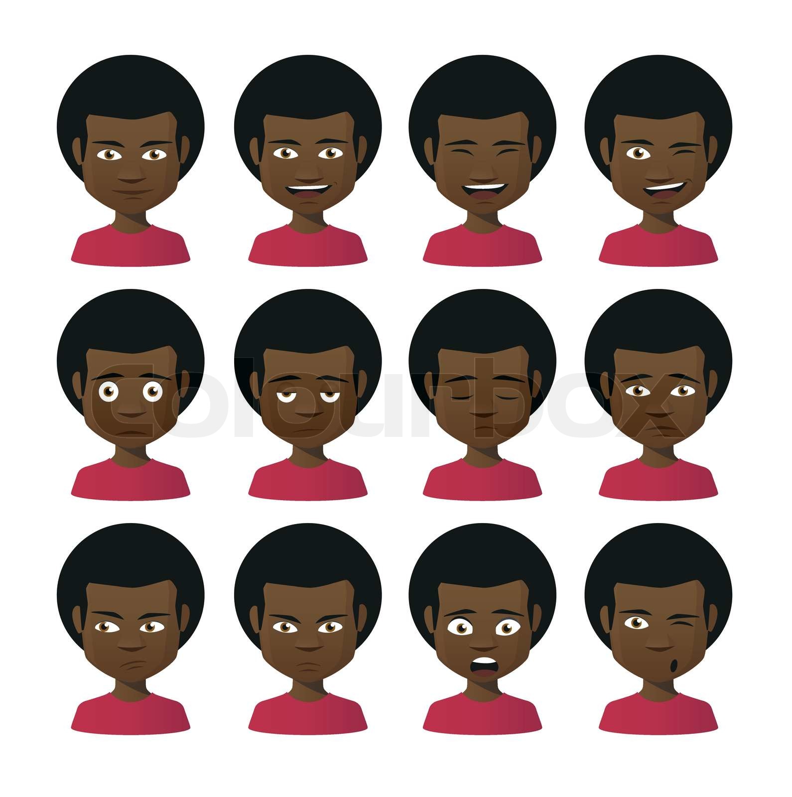 Male avatar expression set | Stock vector | Colourbox