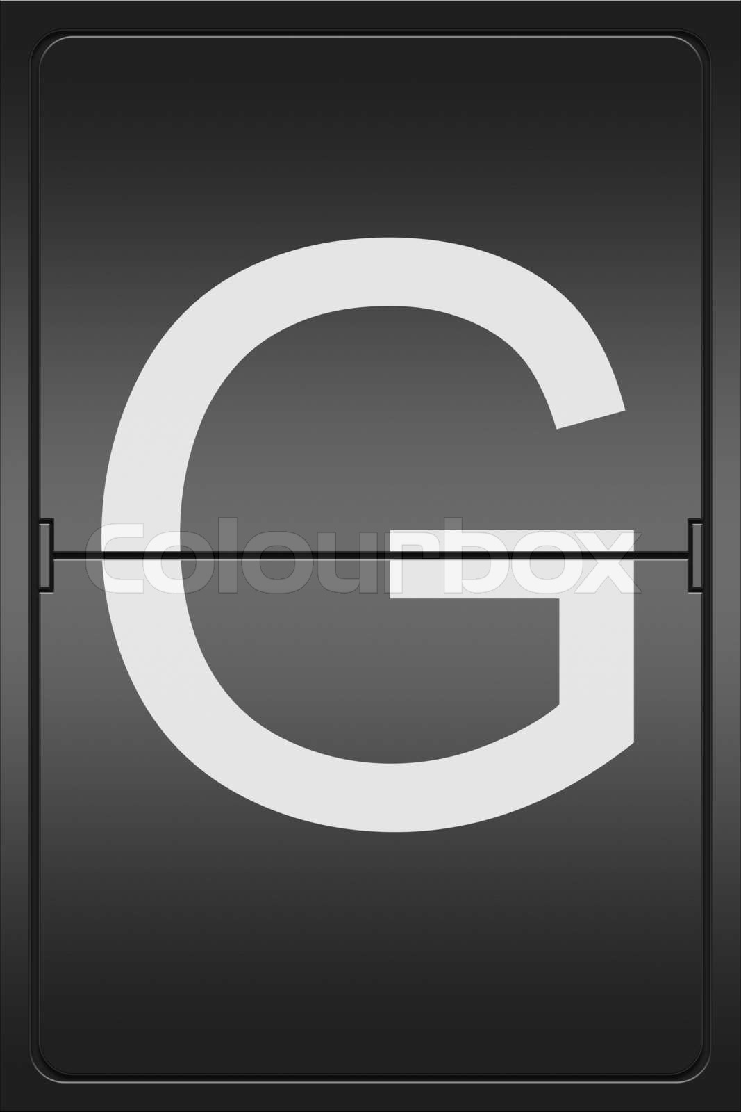 Letter G on a mechanical leter indicator | Stock image | Colourbox