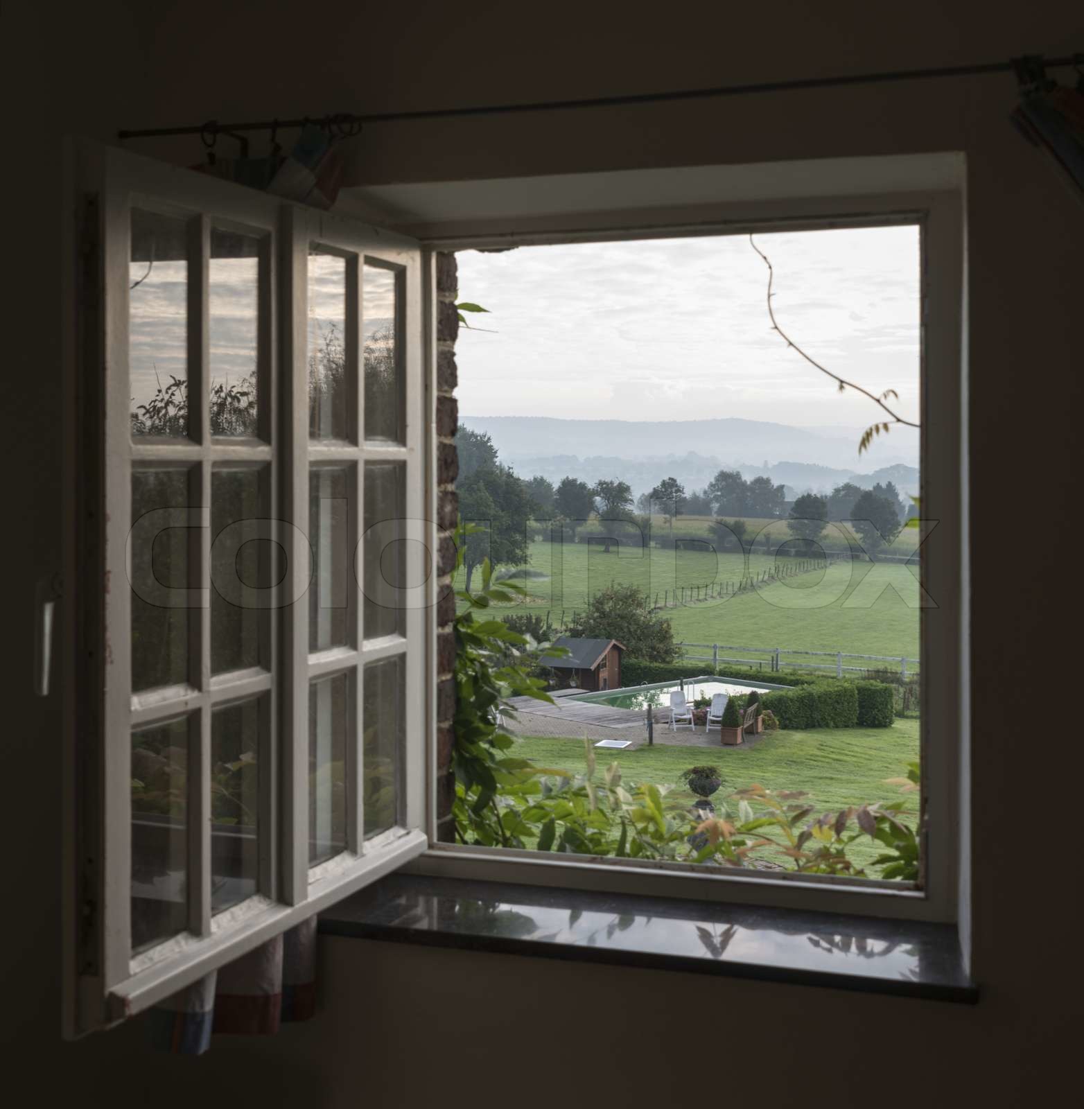 see through window with landscape | Stock image | Colourbox