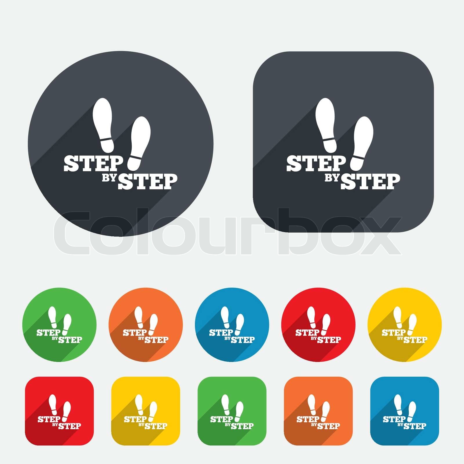 Step by step sign icon. Footprint shoes symbol. | Stock vector | Colourbox