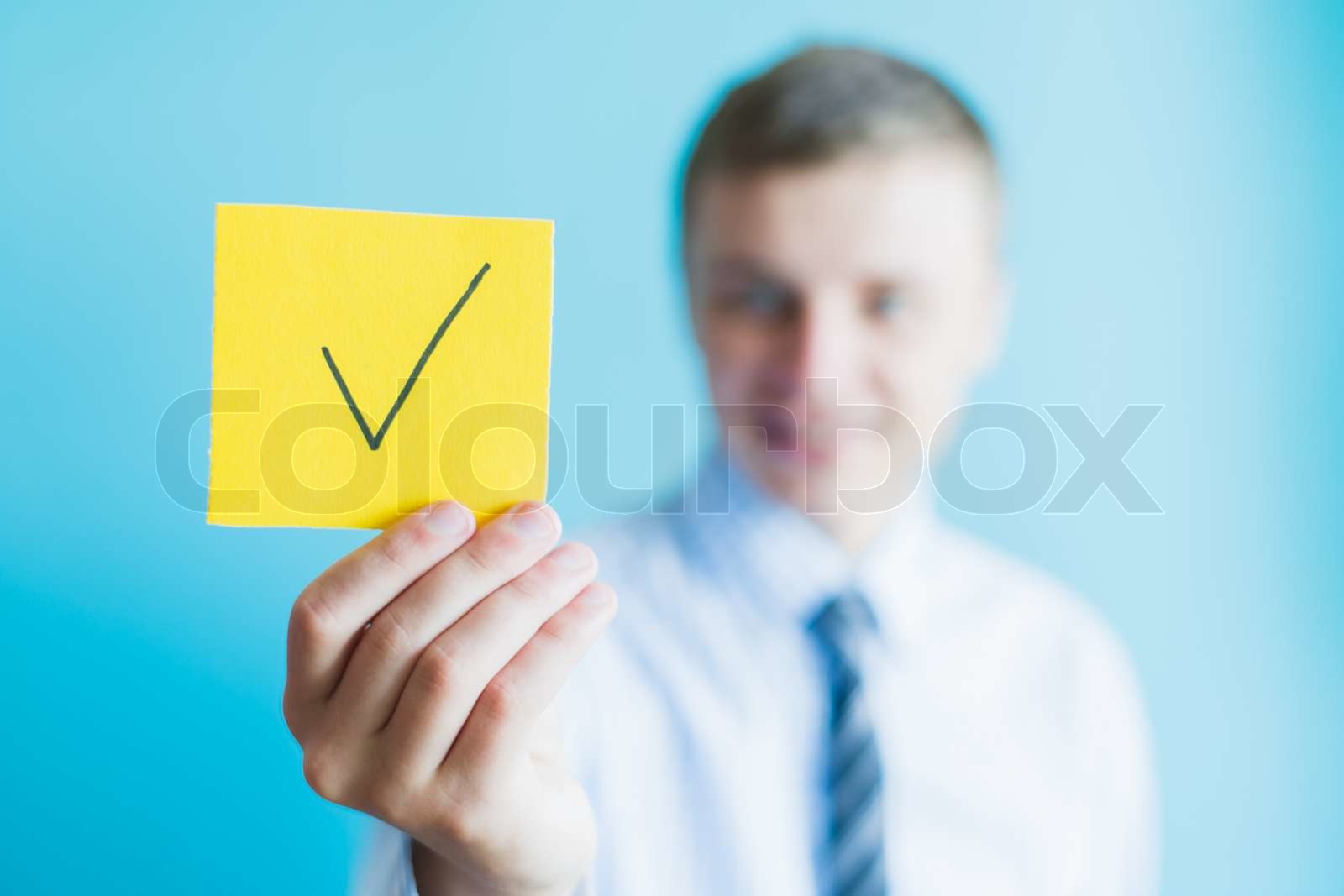 man holding a sign character and the icon for the approved concept ...