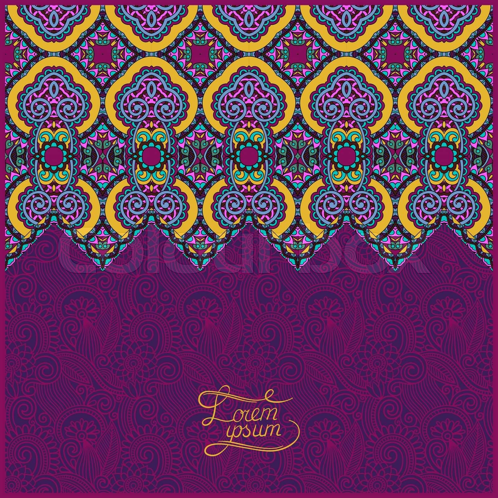 moroccan template with place for your text | Stock vector | Colourbox