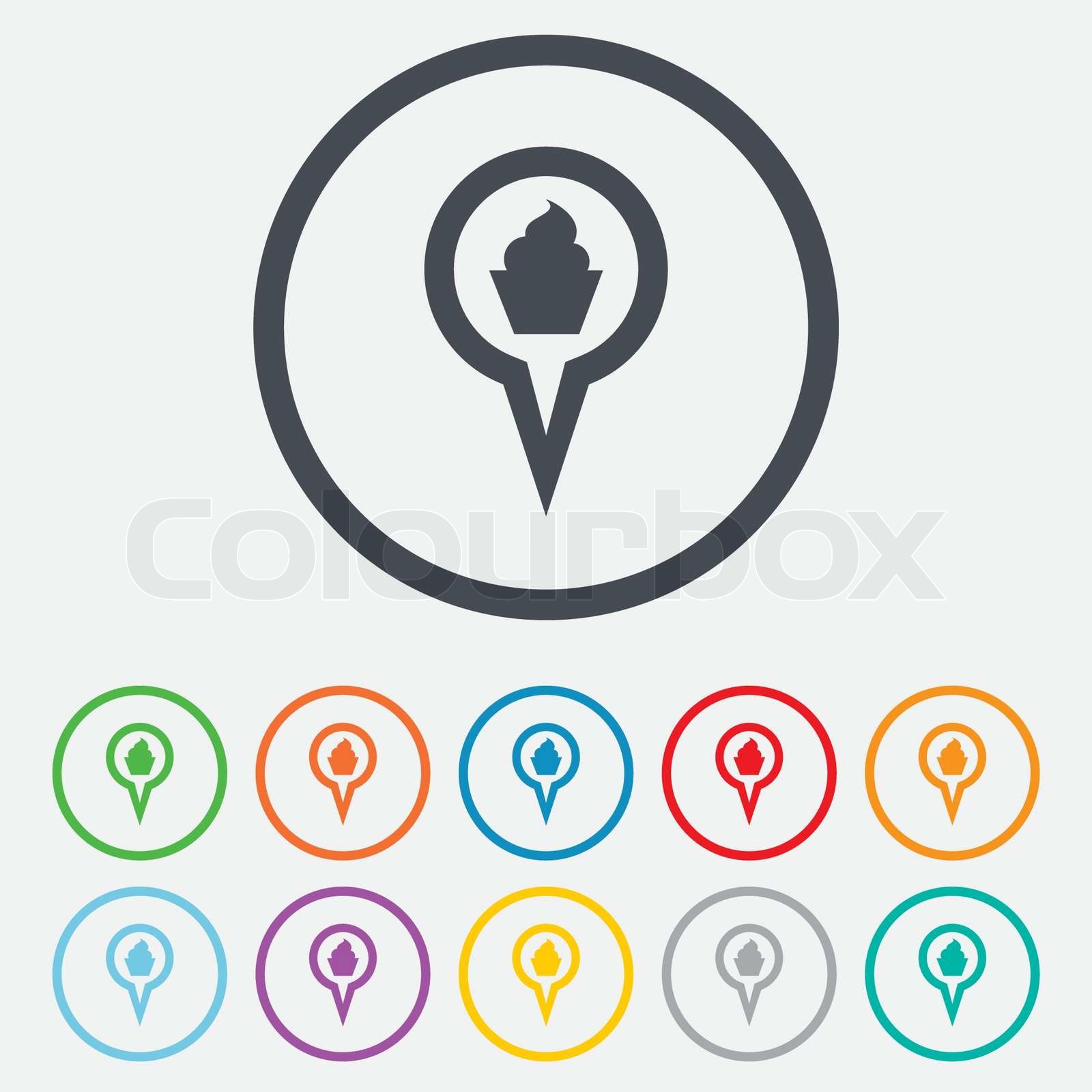 Map pointer food sign icon. Marker symbol. | Stock vector | Colourbox