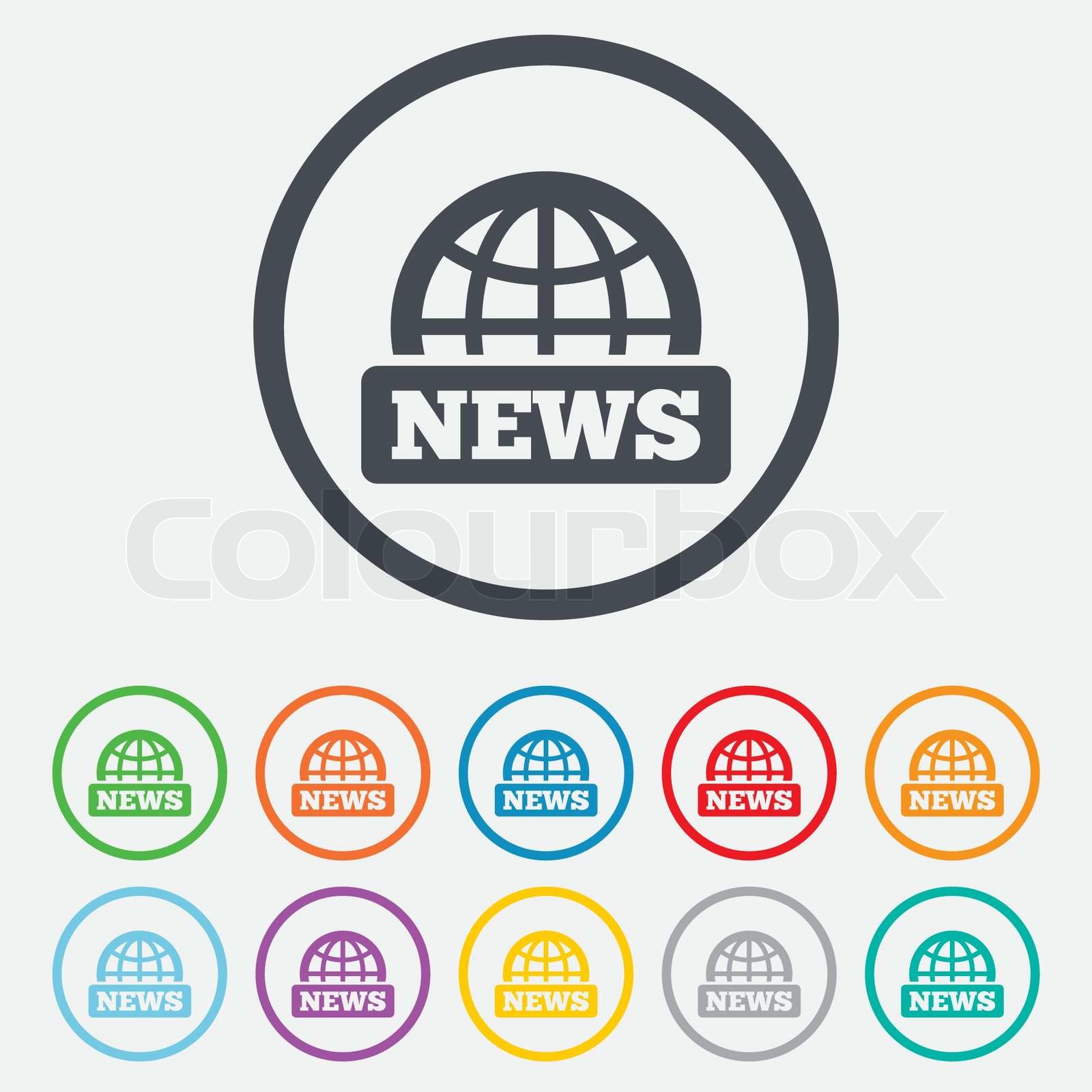 News sign icon. World globe symbol. | Stock vector | Colourbox
