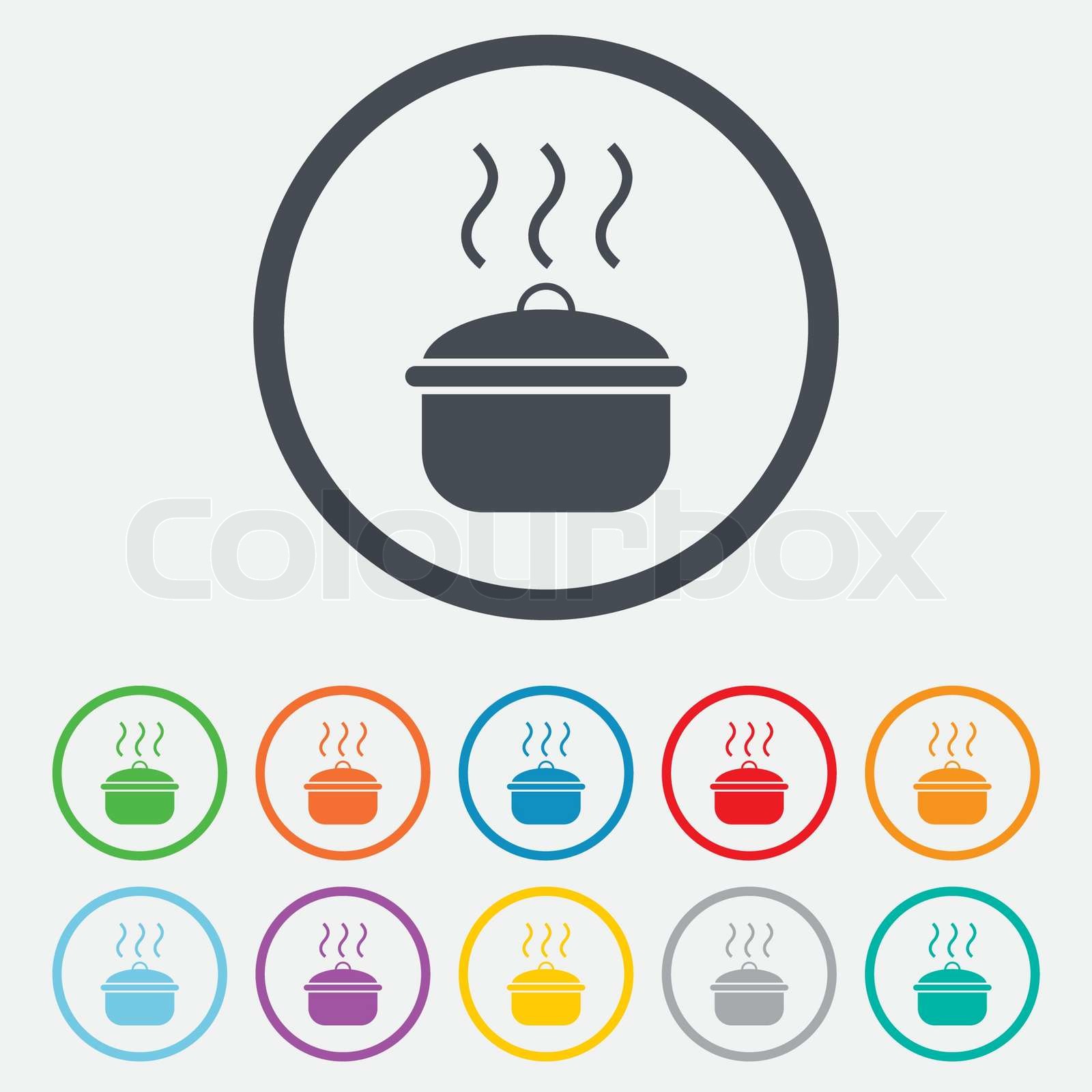 Cooking pan sign icon. Boil or stew food symbol. | Stock vector | Colourbox