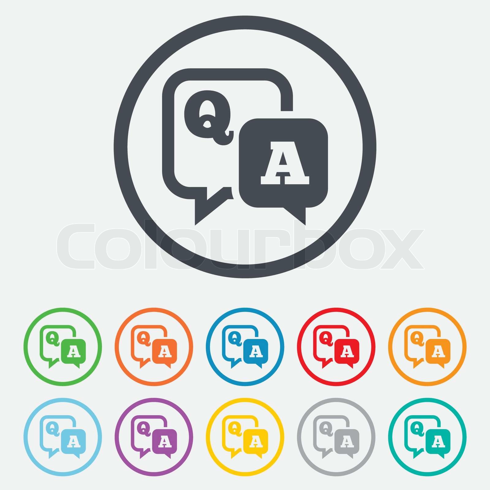 Question answer sign icon. Q&A symbol. | Stock vector | Colourbox