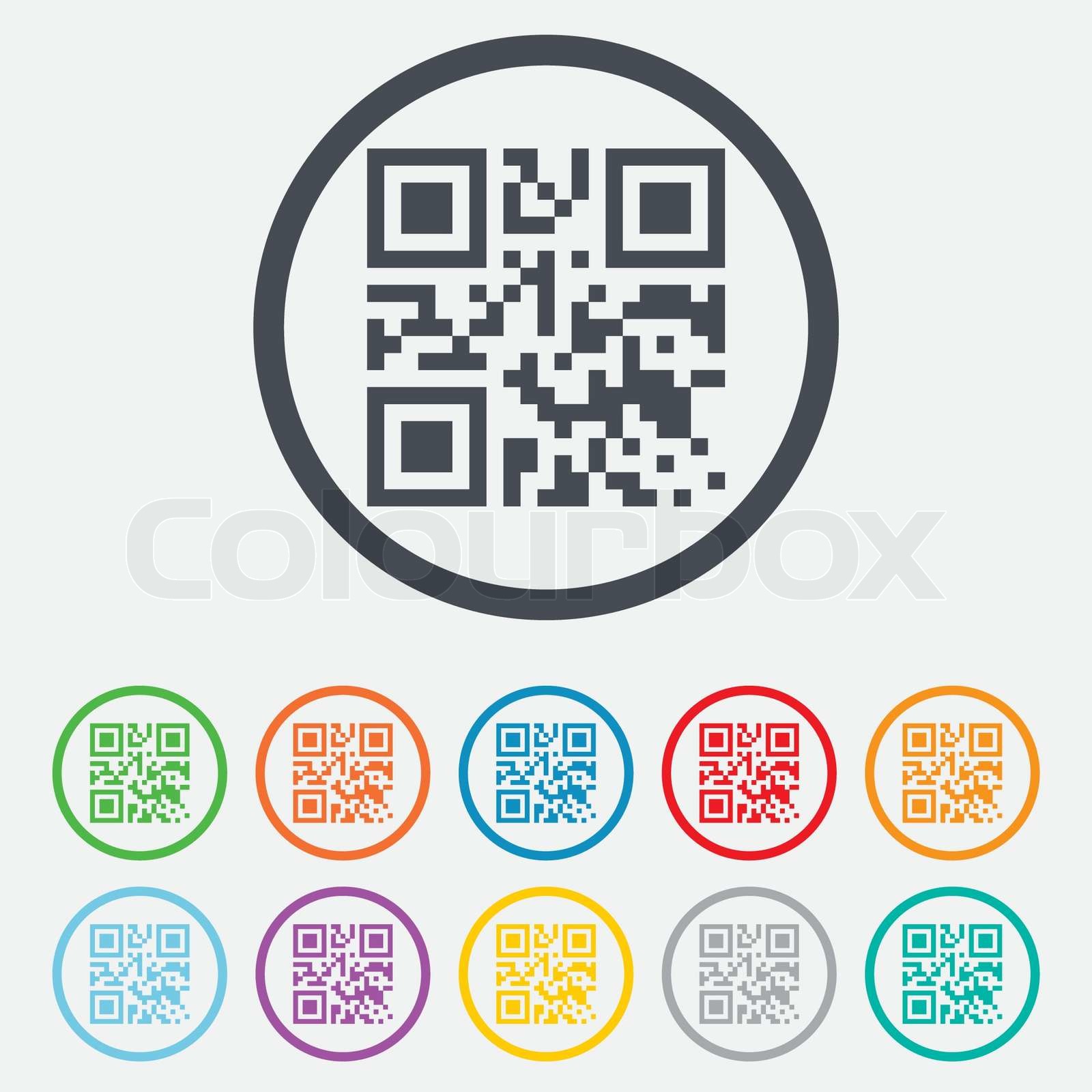 Qr code sign icon. Scan code symbol. | Stock vector | Colourbox