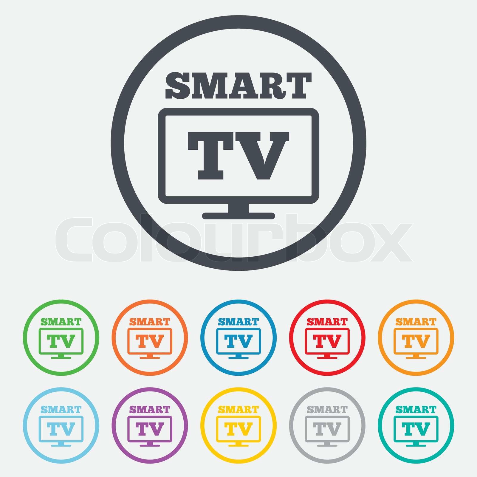 Widescreen Smart TV sign icon. Television set. | Stock vector | Colourbox