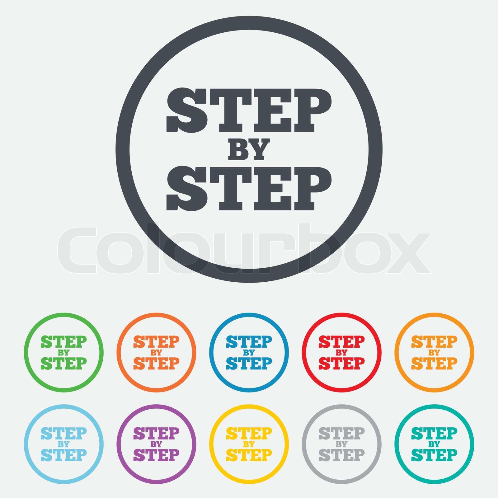 Step by step sign icon. Instructions symbol. | Stock vector | Colourbox