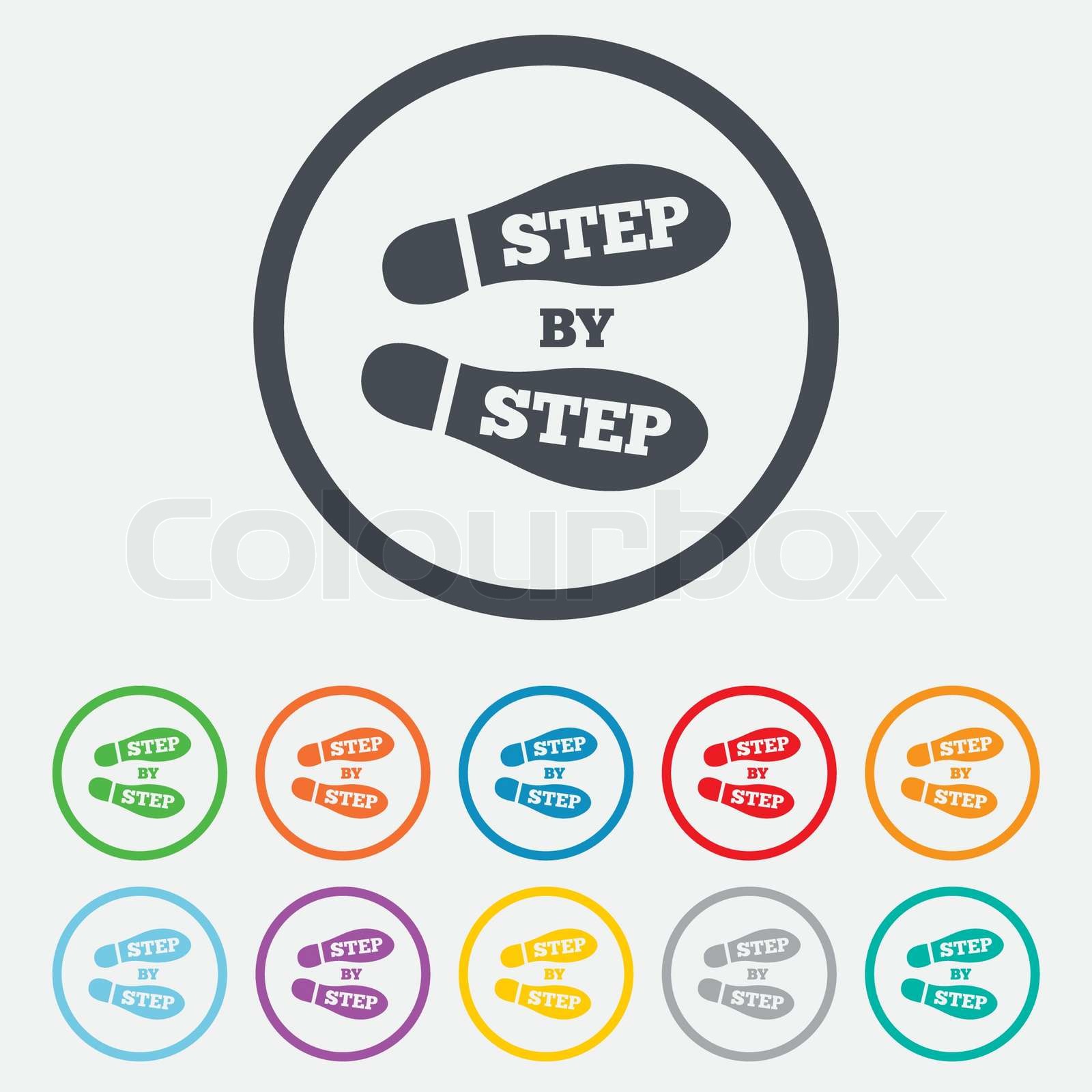 Step by step sign icon. Footprint shoes symbol. | Stock vector | Colourbox