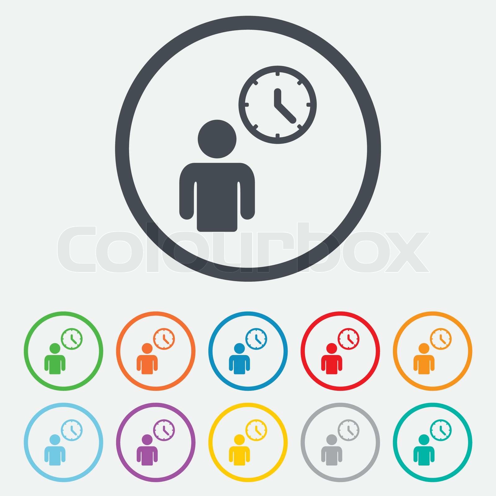 Person waiting sign icon. Time symbol. | Stock vector | Colourbox