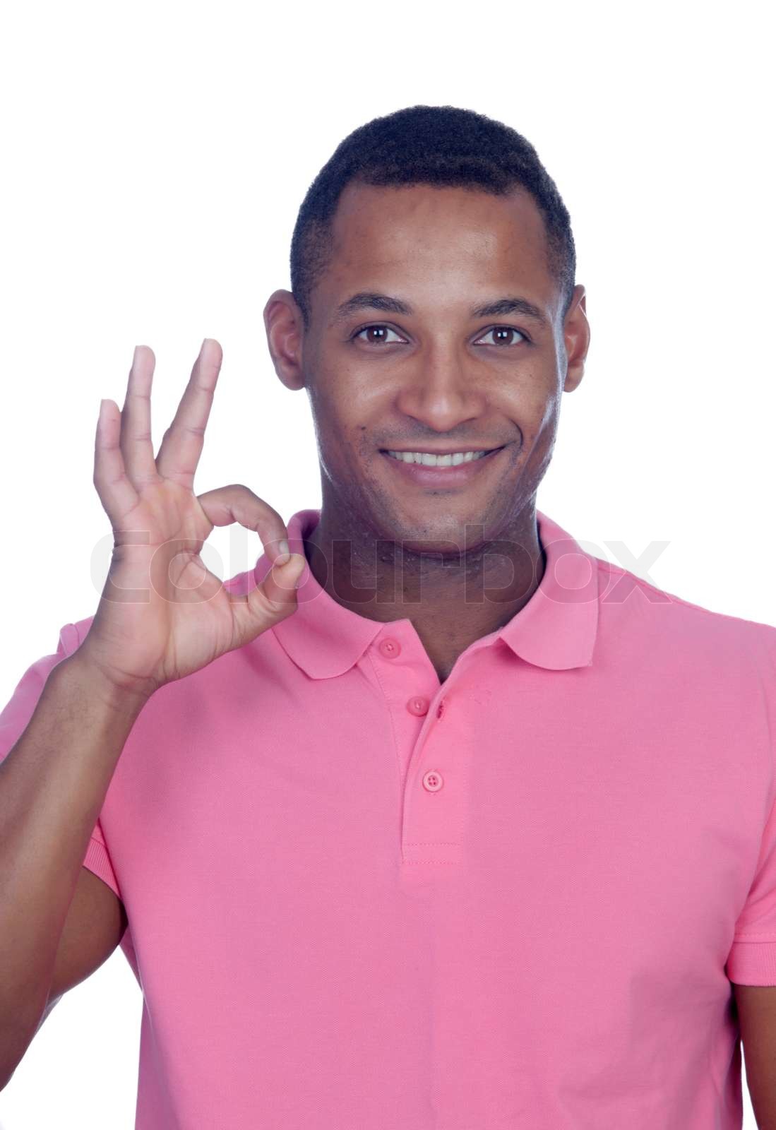 Handsome guy saying Ok | Stock image | Colourbox