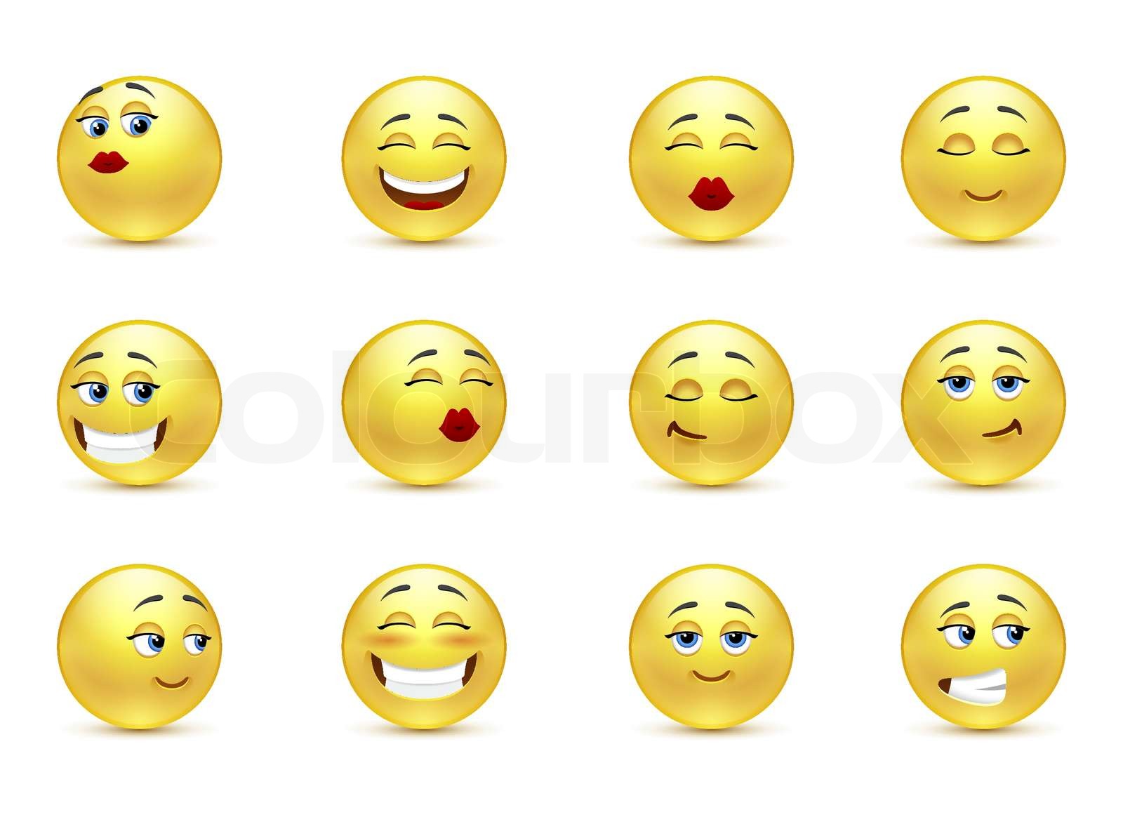 emoticon, smiley, mund | Stock vektor | Colourbox