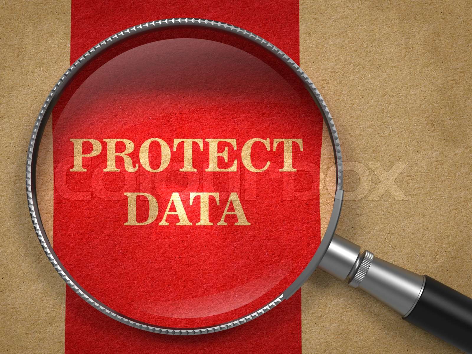 Protect Data through Magnifying Glass. | Stock image | Colourbox