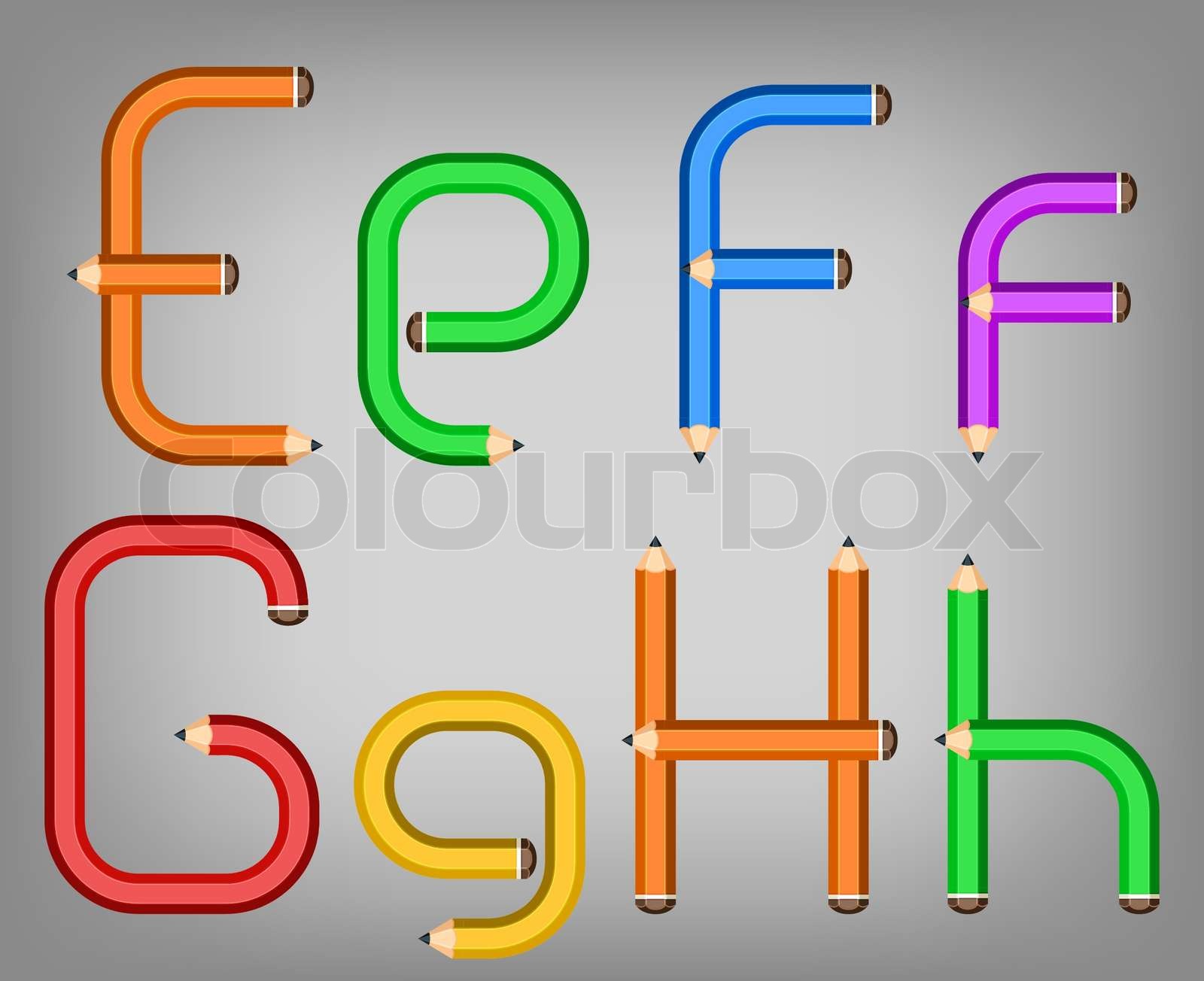 Color pencil alphabet style | Stock vector | Colourbox