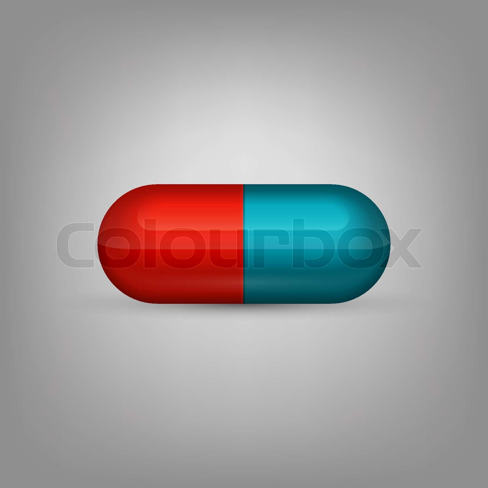 Red and blue capsule pill | Stock vector | Colourbox