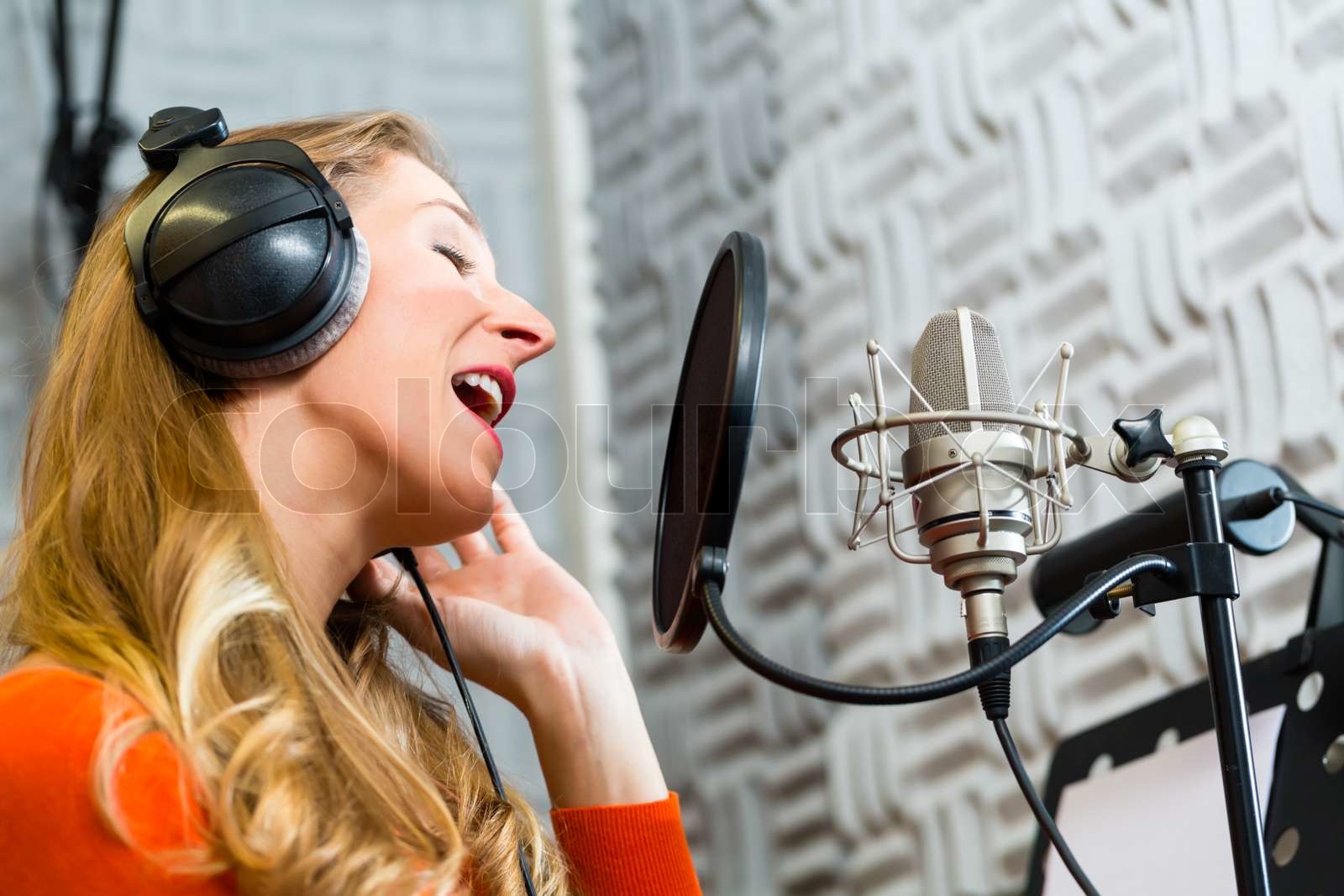Female Singer or musician for recording in Studio | Stock image | Colourbox