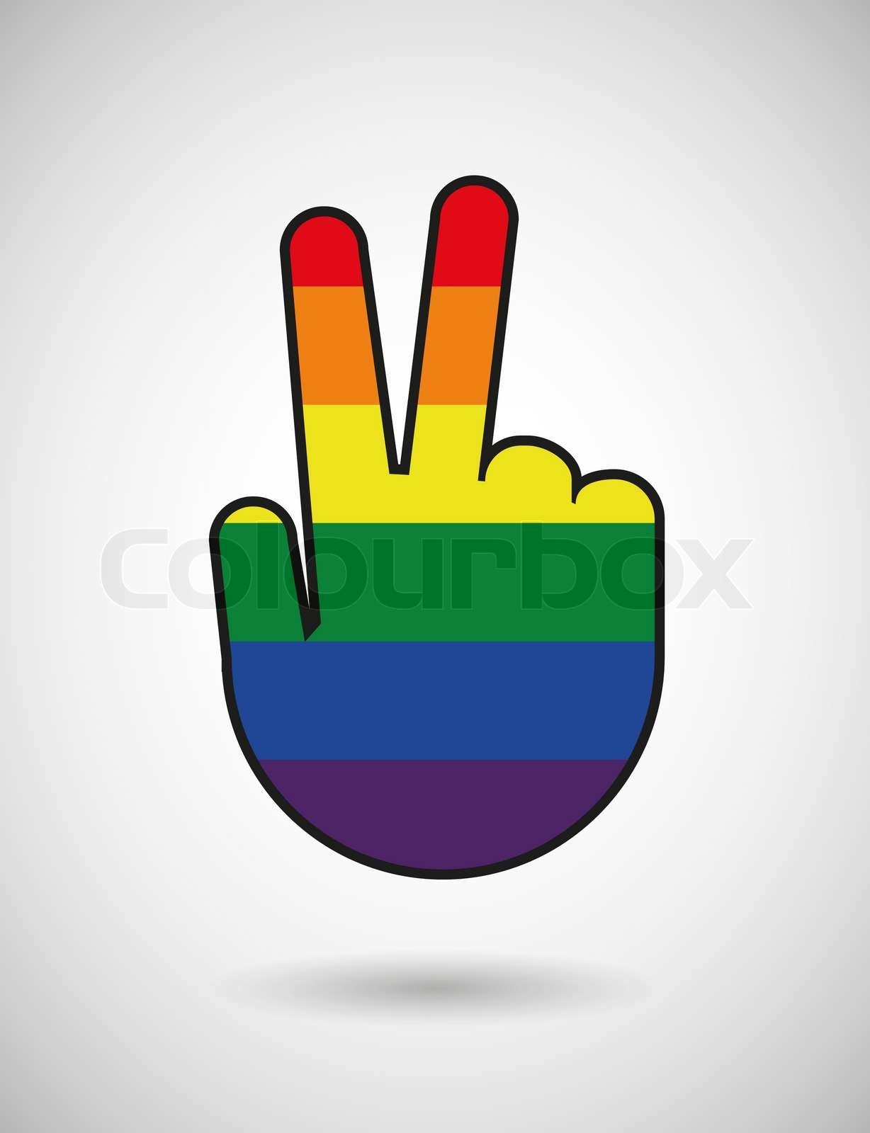 Rainbow Peace Sign Fingers