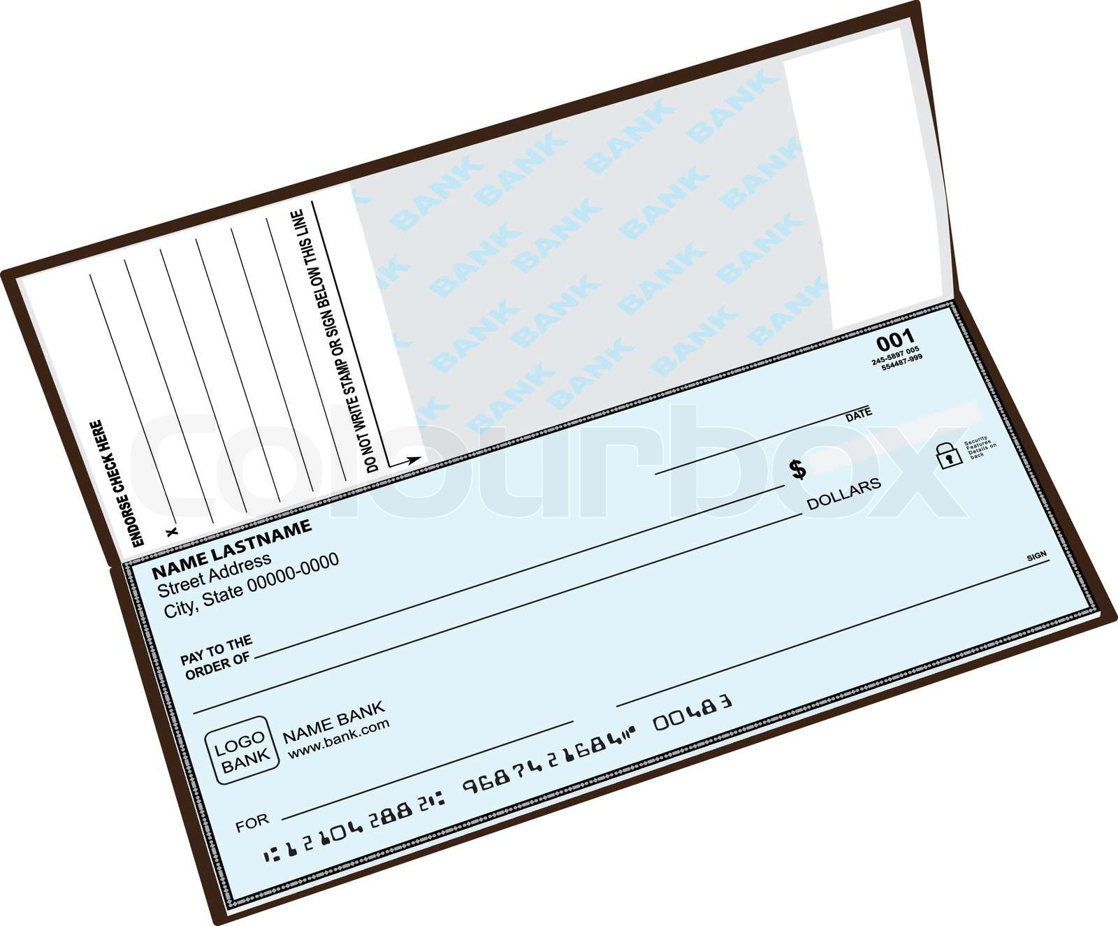 Open checkbook | Stock vector | Colourbox