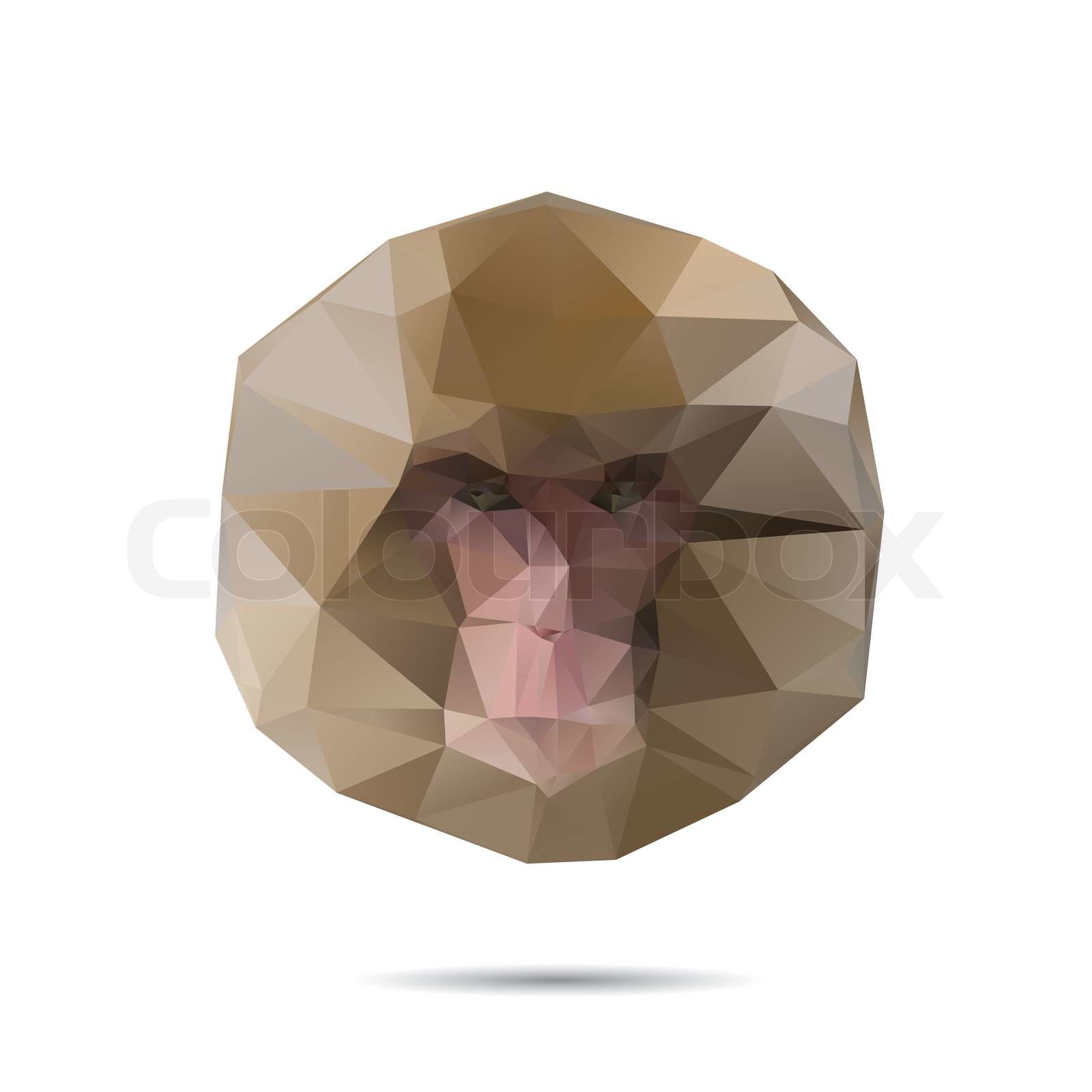 Illustration of origami brown monkey | Stock vector | Colourbox