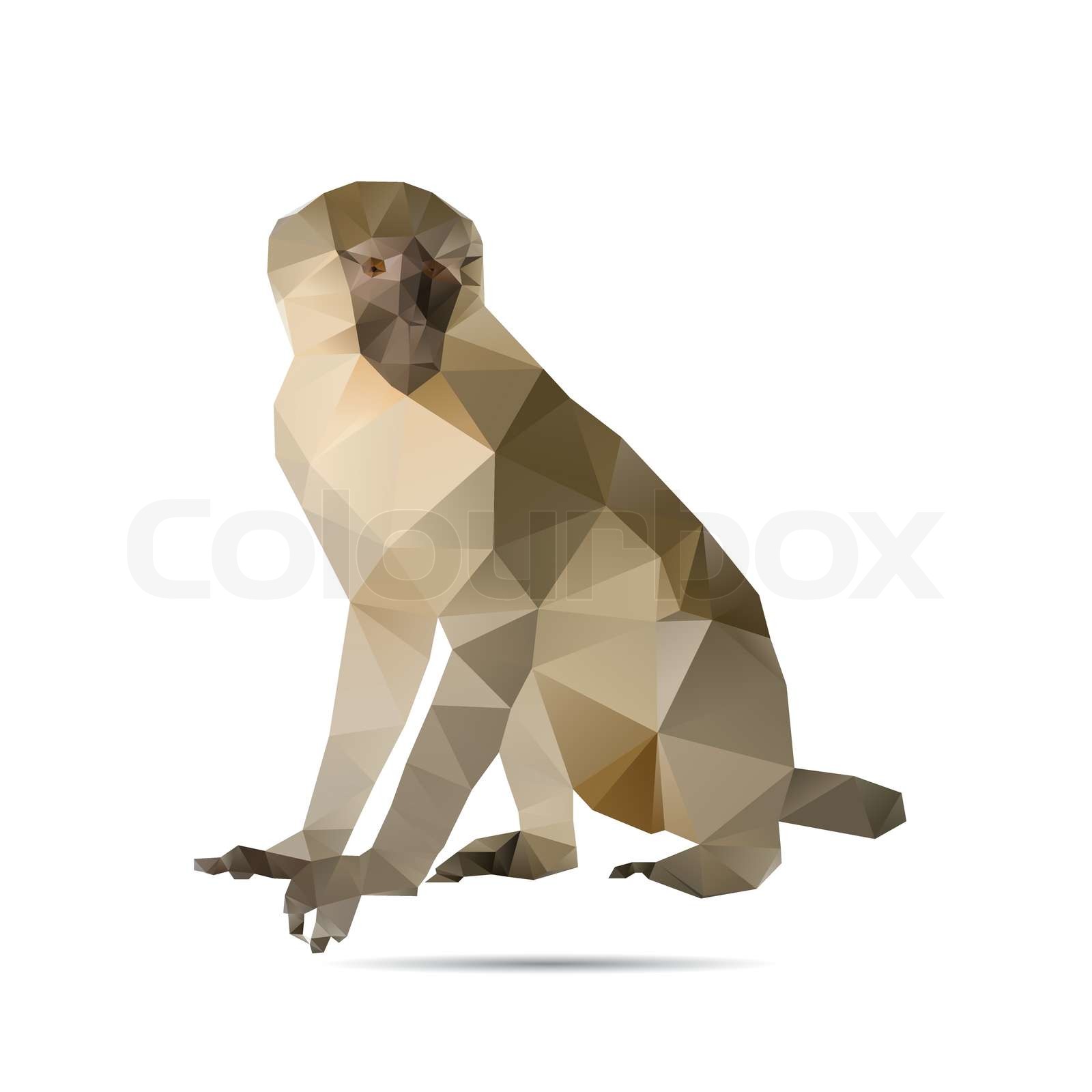 Illustration of origami brown monkey | Stock vector | Colourbox