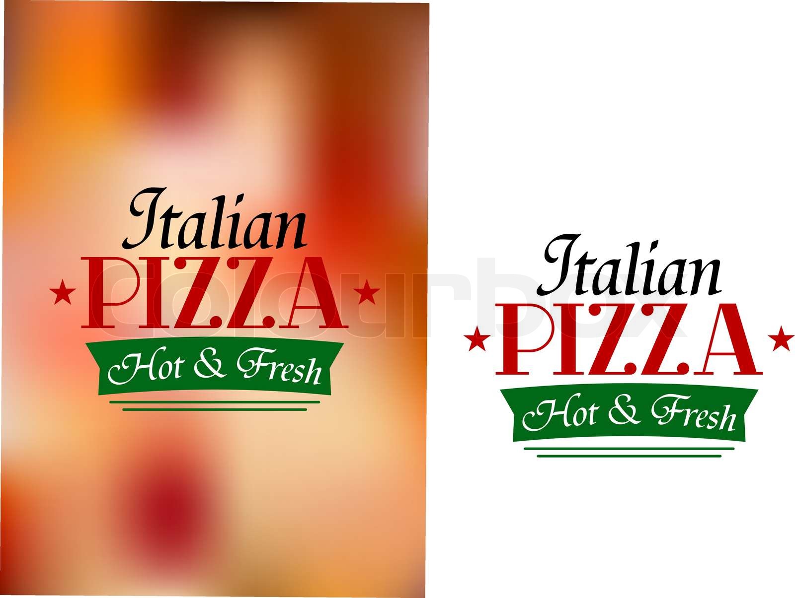 Italian pizza sign or label | Stock vector | Colourbox