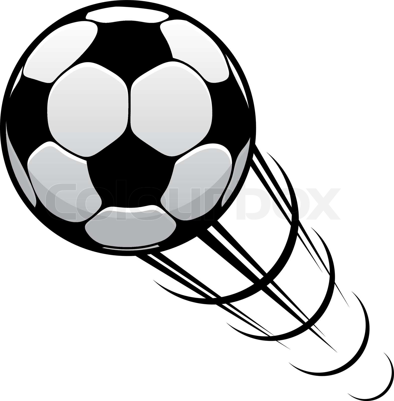 Football speeding through the air | Stock vector | Colourbox