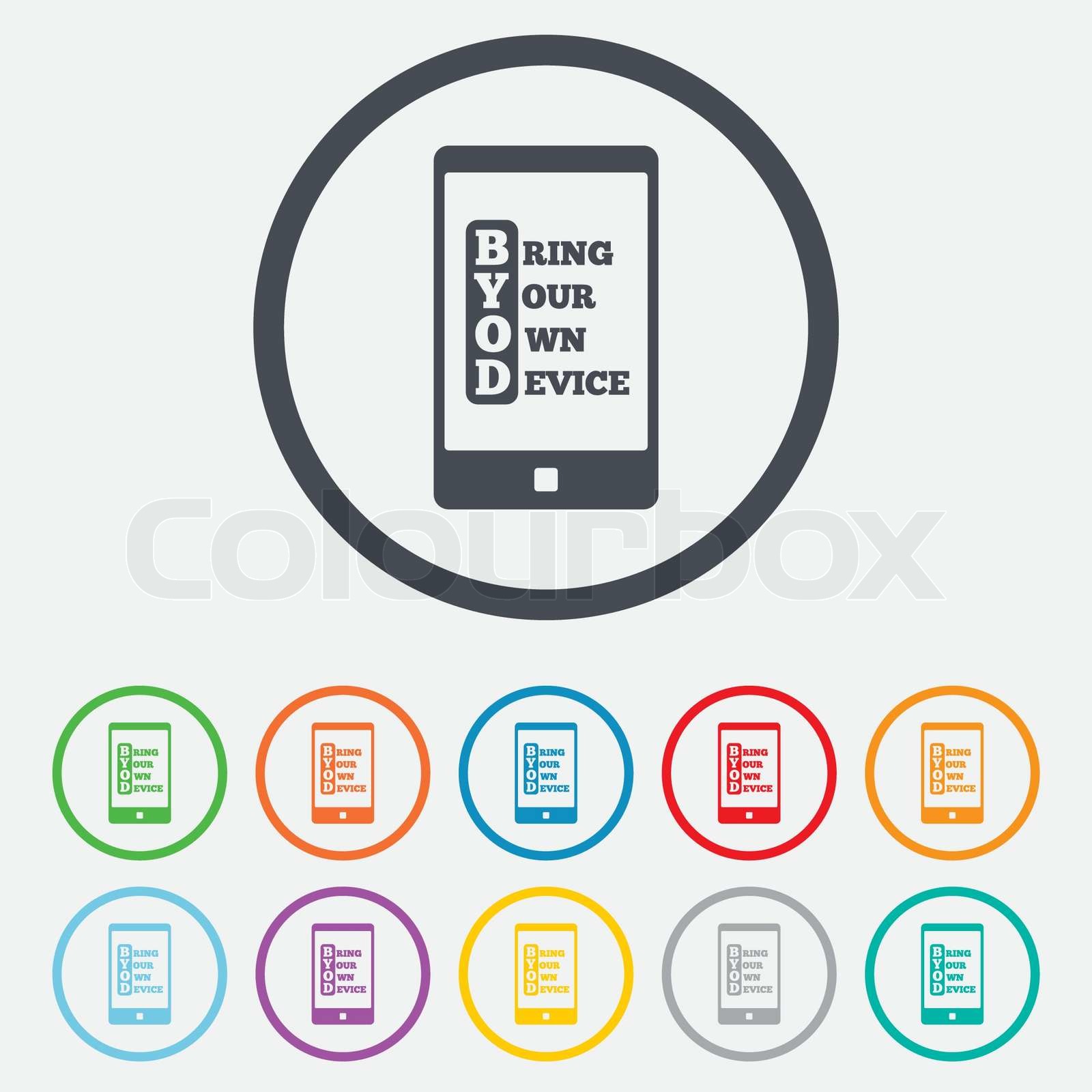 BYOD sign icon. Bring your own device symbol. | Stock vector | Colourbox