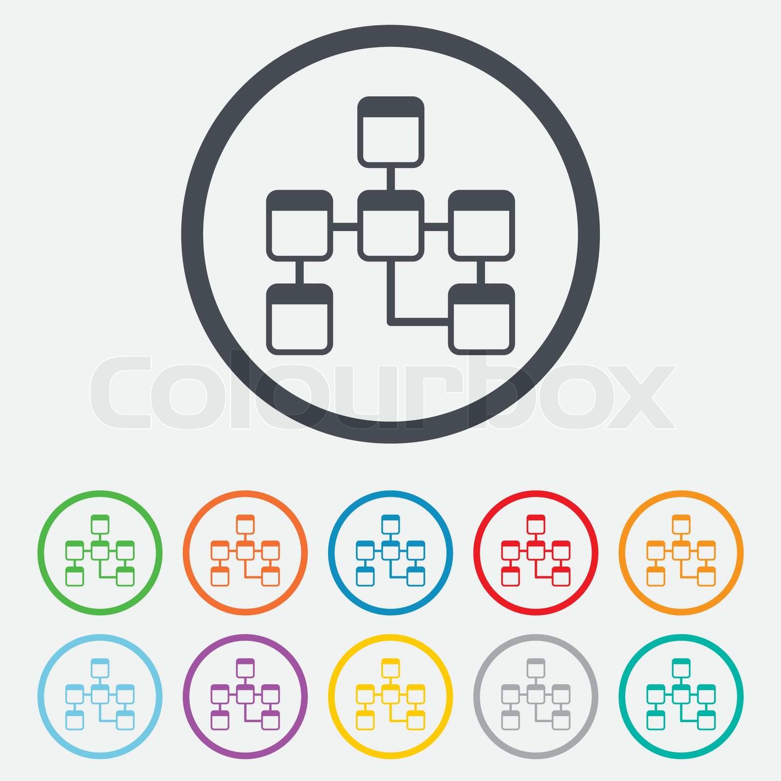 Database sign icon. Relational database schema. | Stock vector | Colourbox
